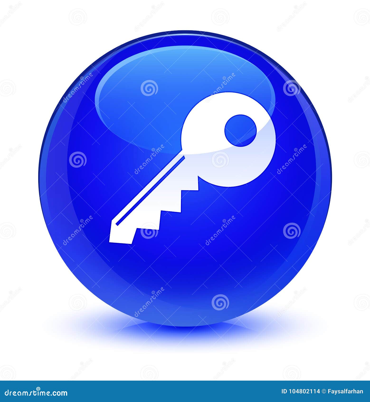 Key Icon Glassy Blue Round Button Stock Illustration - Illustration of ...