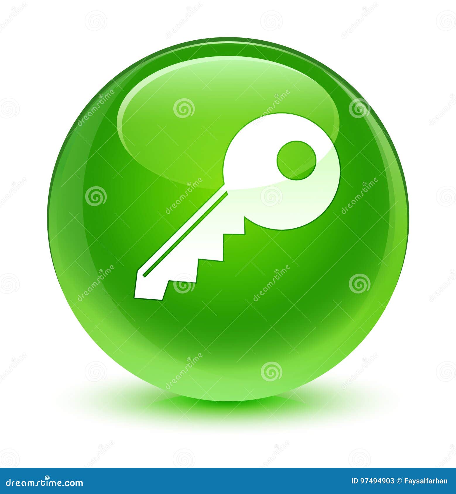 Key Icon Glassy Green Round Button Stock Illustration - Illustration of ...