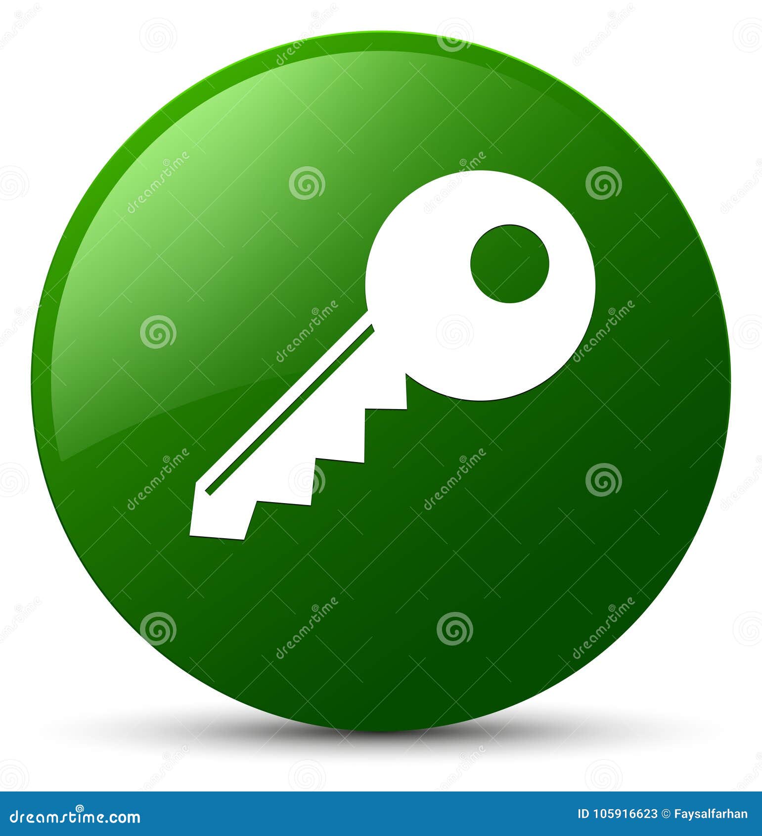 Key Icon Green Round Button Stock Illustration - Illustration of button ...