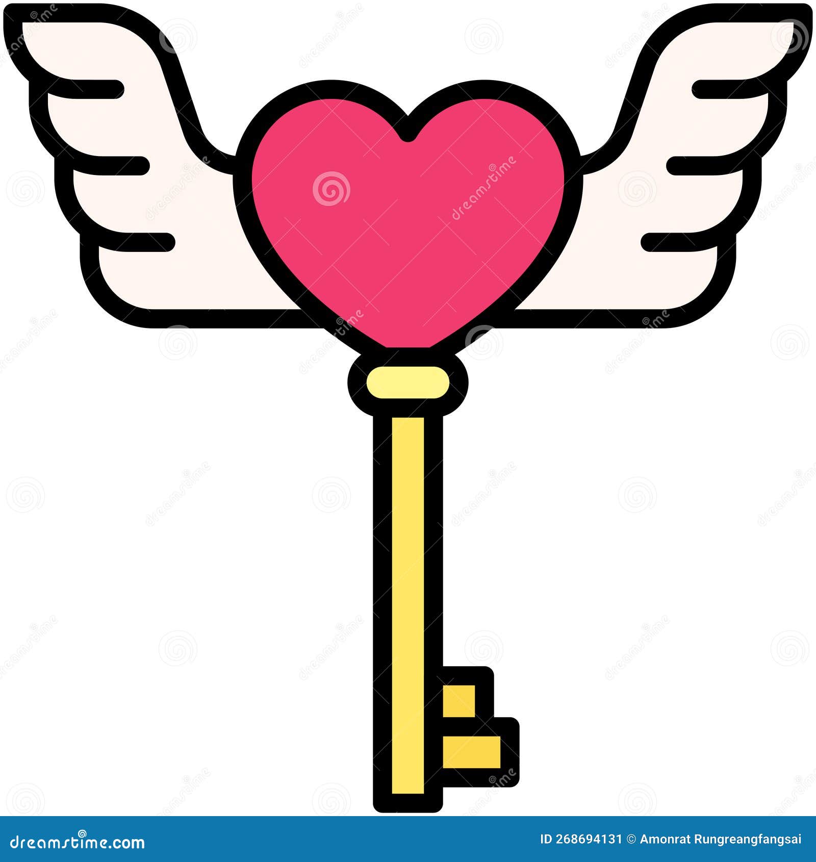 Key Icon, Love and Heart Vector Stock Vector - Illustration of lover ...