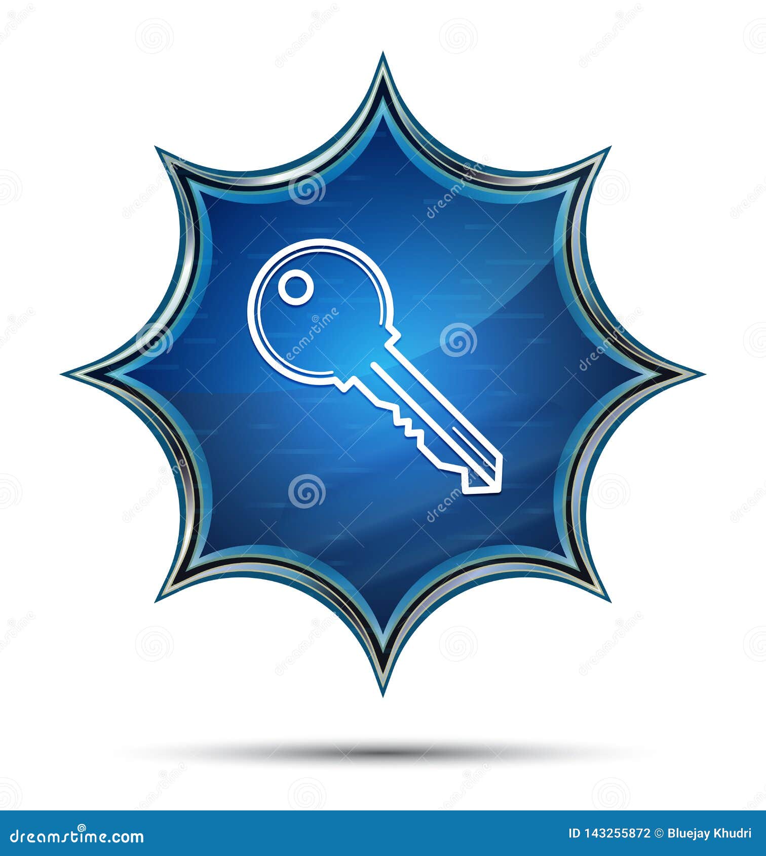 Key Icon Magical Glassy Sunburst Blue Button Stock Illustration ...