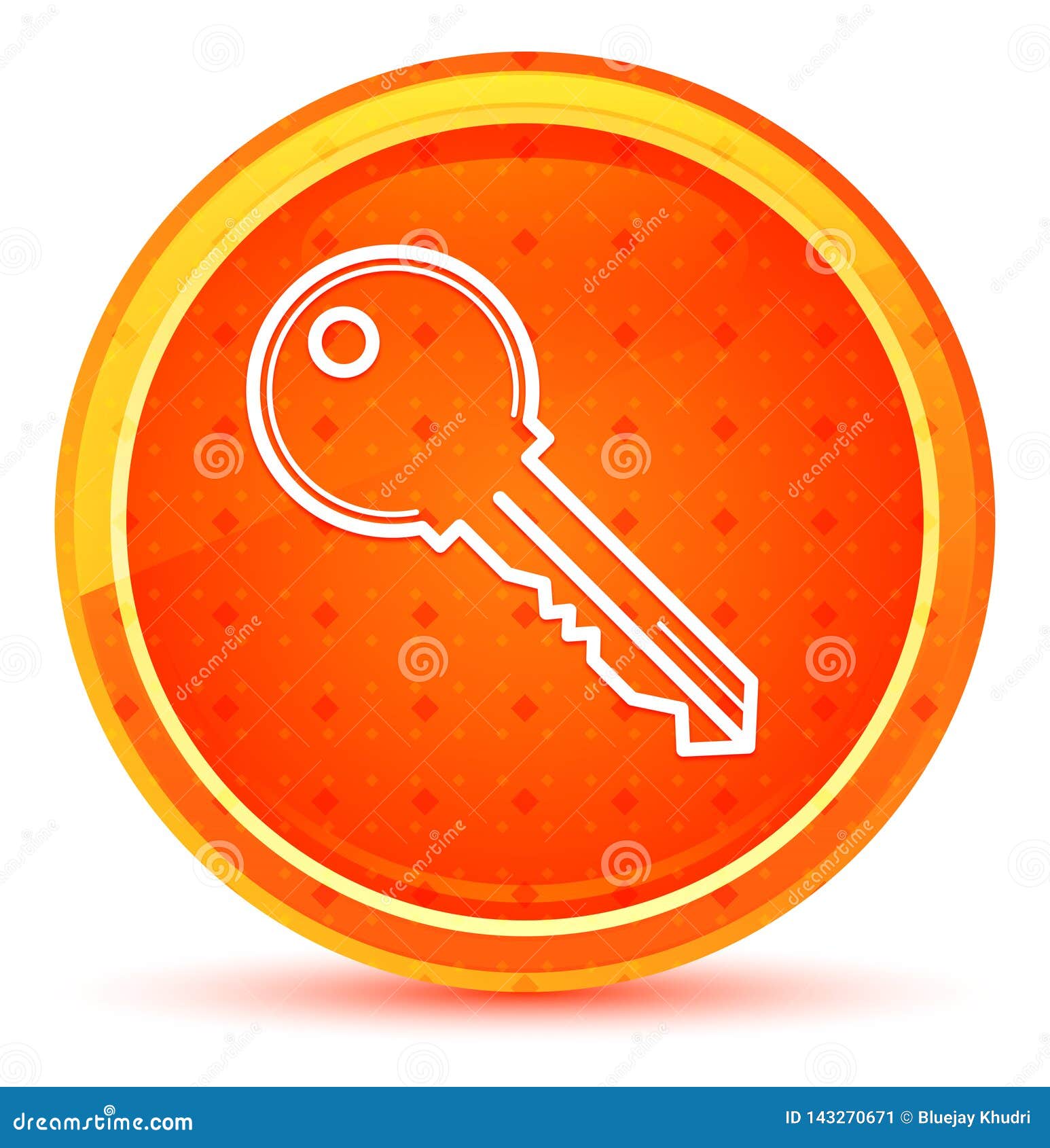 Key Icon Natural Orange Round Button Stock Illustration - Illustration ...