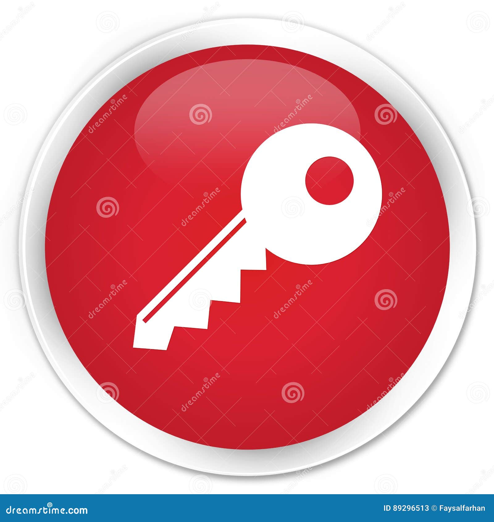 Key Icon Premium Red Round Button Stock Illustration - Illustration of ...