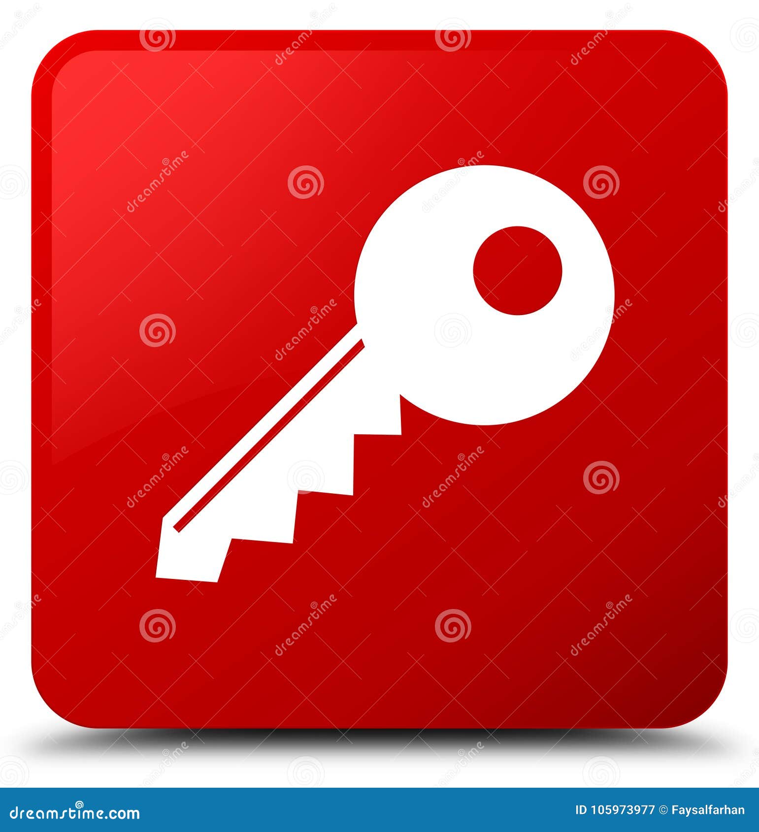 Key icon red square button stock illustration. Illustration of icon ...