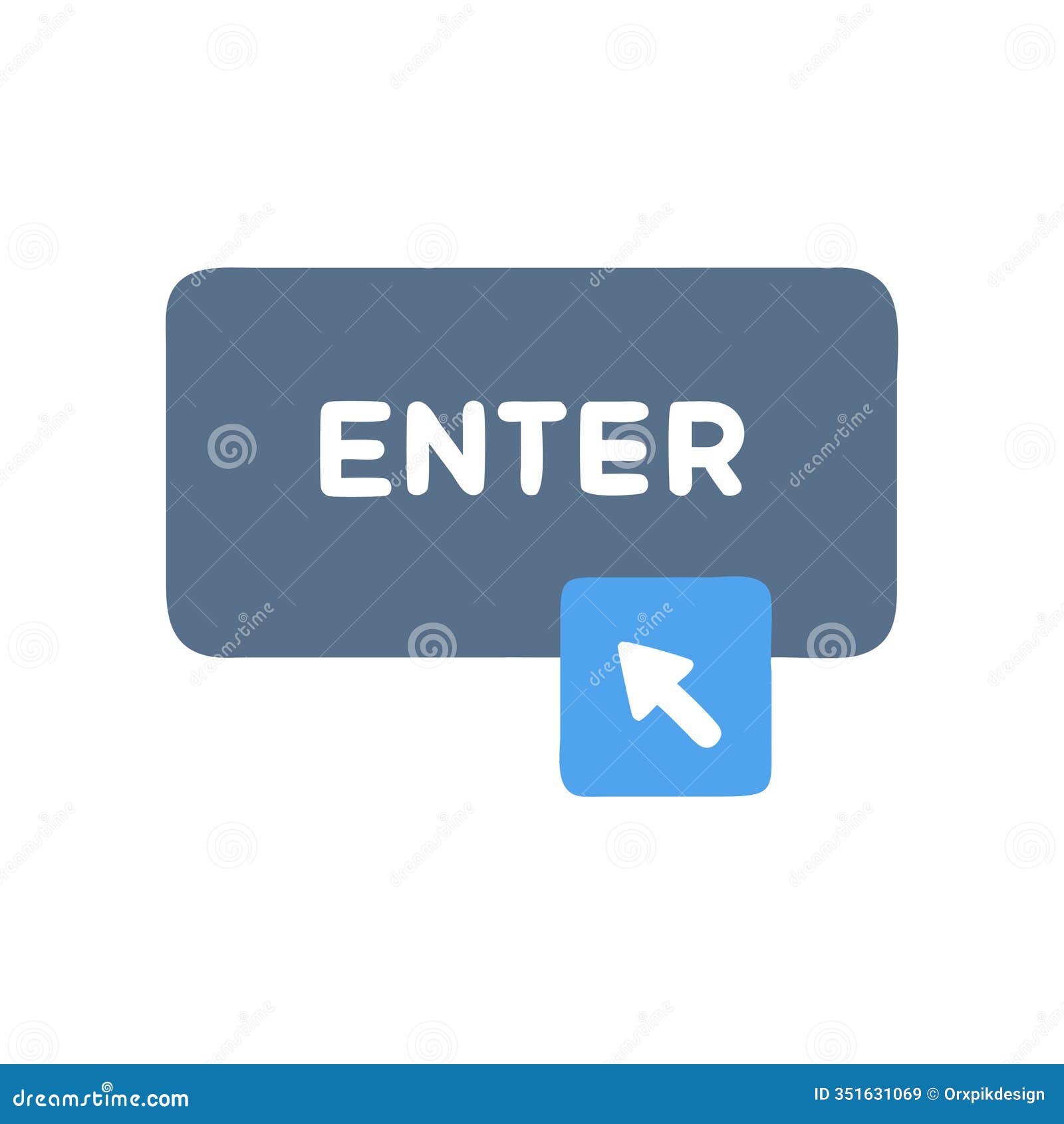 Enter Key Icon stock illustration. Illustration of vector - 351631069