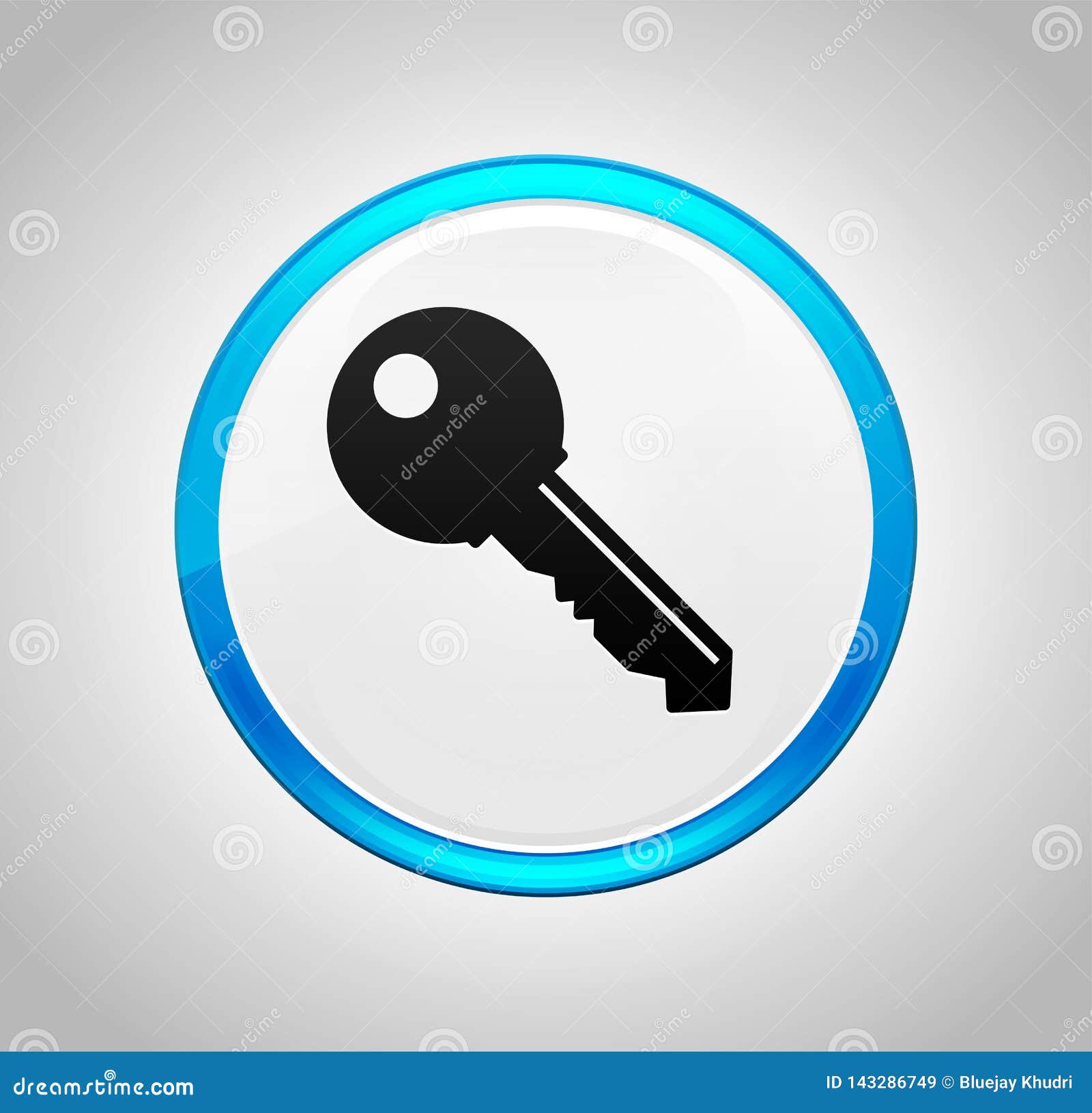 Key Icon Round Blue Push Button Stock Illustration - Illustration of ...