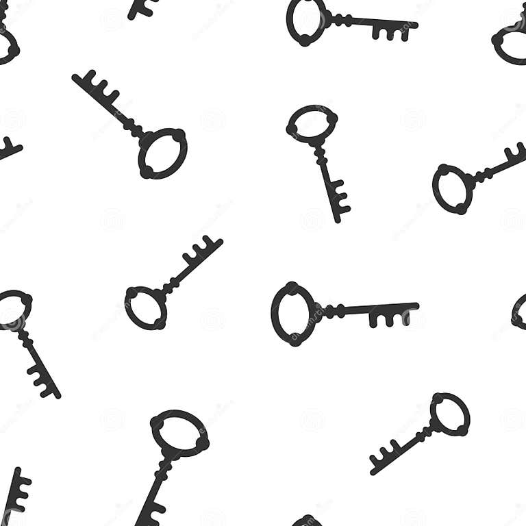 Key Icon Seamless Pattern Background. Access Login Vector Illustration ...