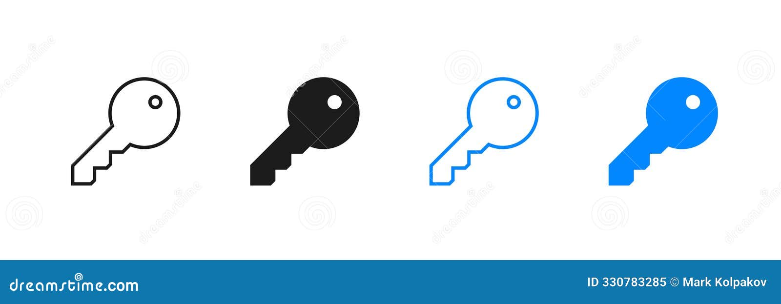 Key Icon Set. Isolated Security and Lock Symbol Stock Illustration ...