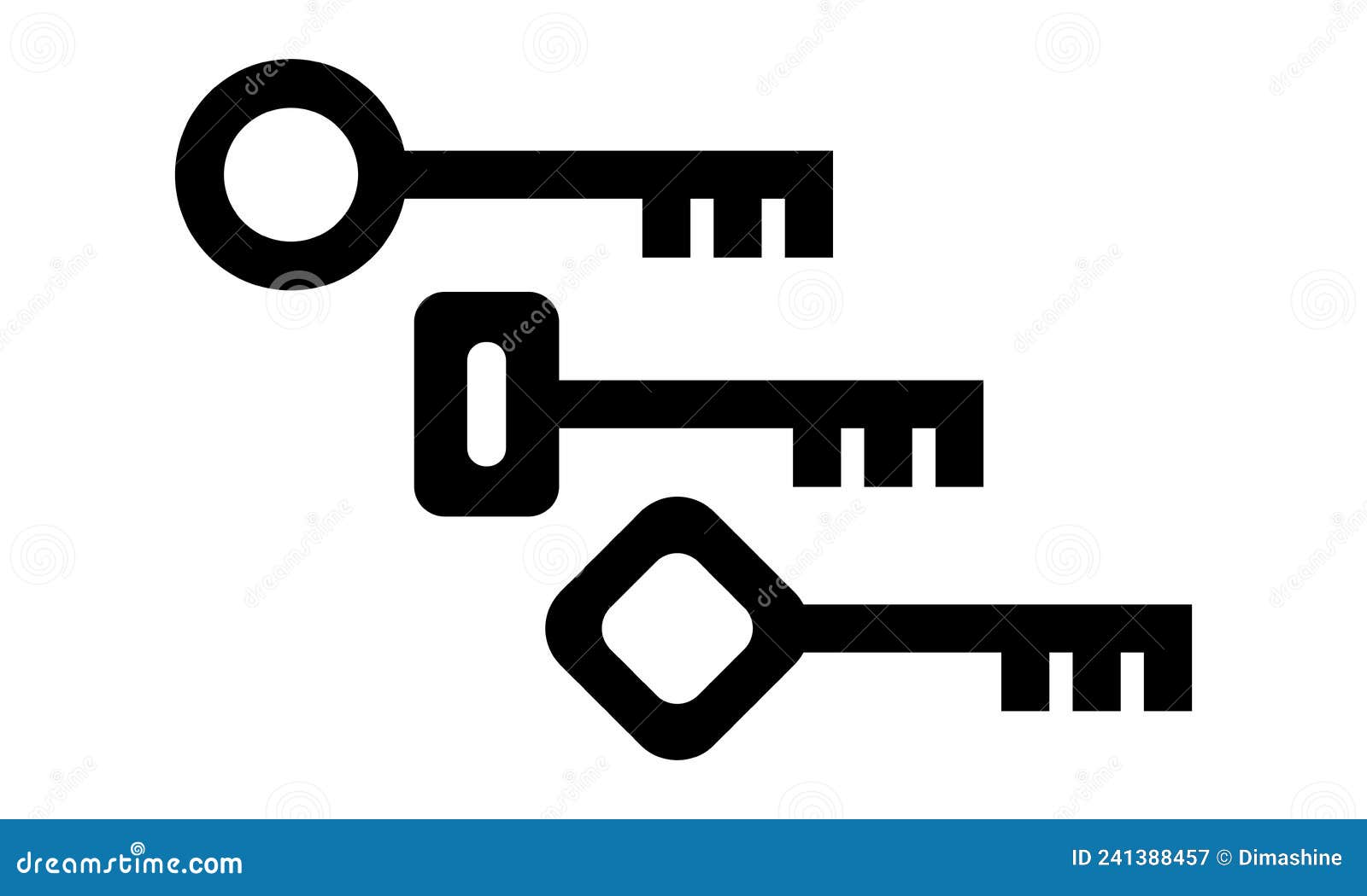 Key Icon Set, Symbol Isolated. Isolated Vector Simple Illustration ...