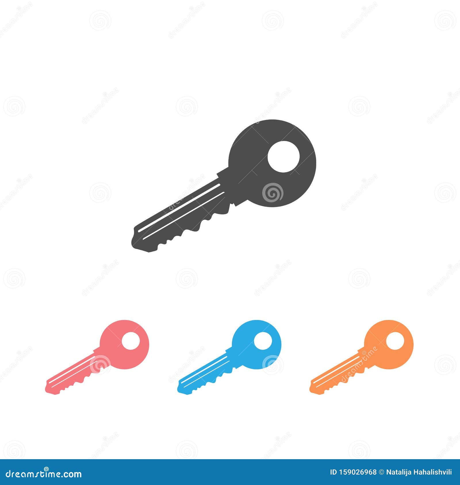 Key Icon Set Symbol on White Background Editable. Vector Stock Vector ...