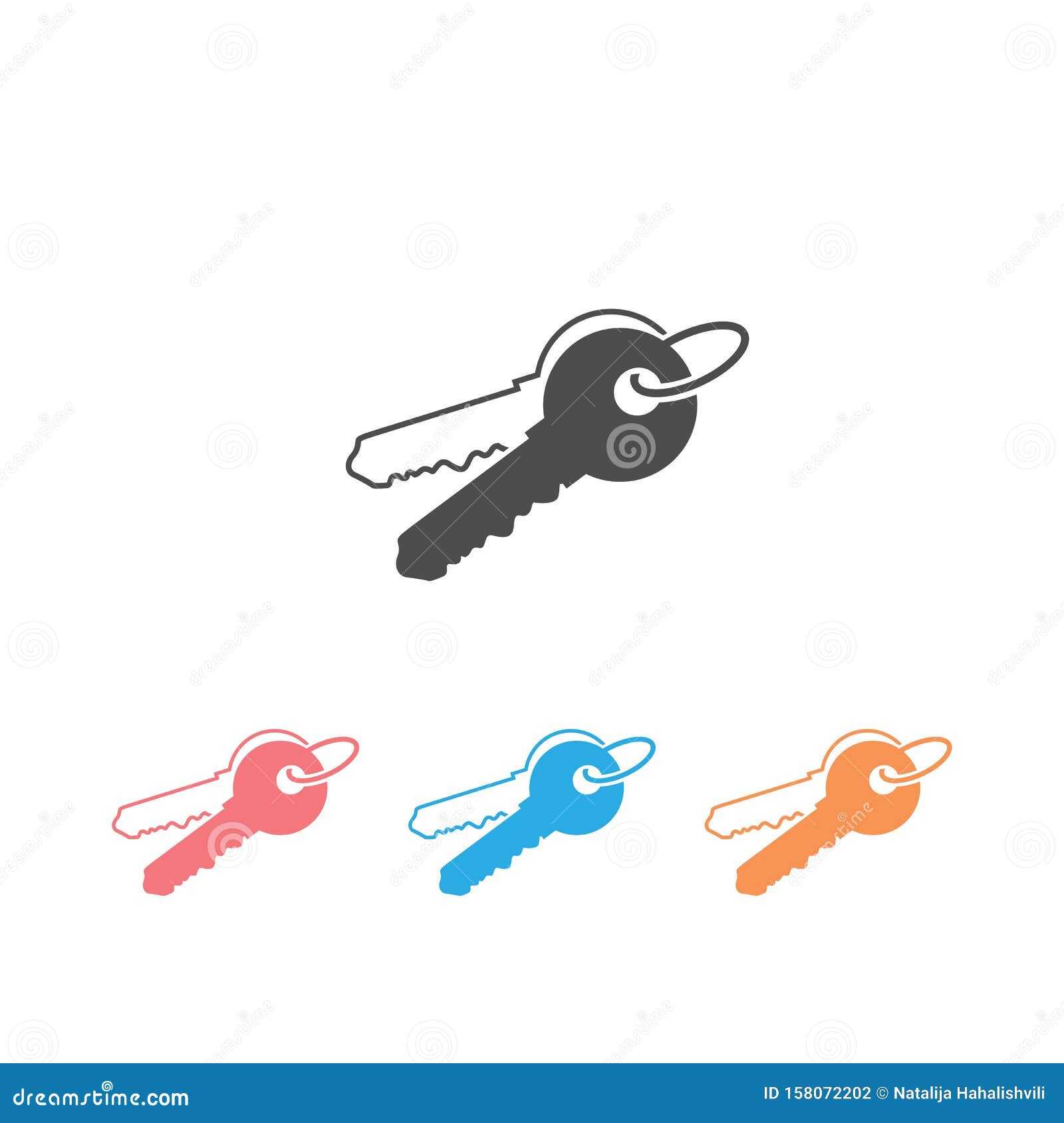 Key Icon Set Template on White. Vector Stock Vector - Illustration of ...