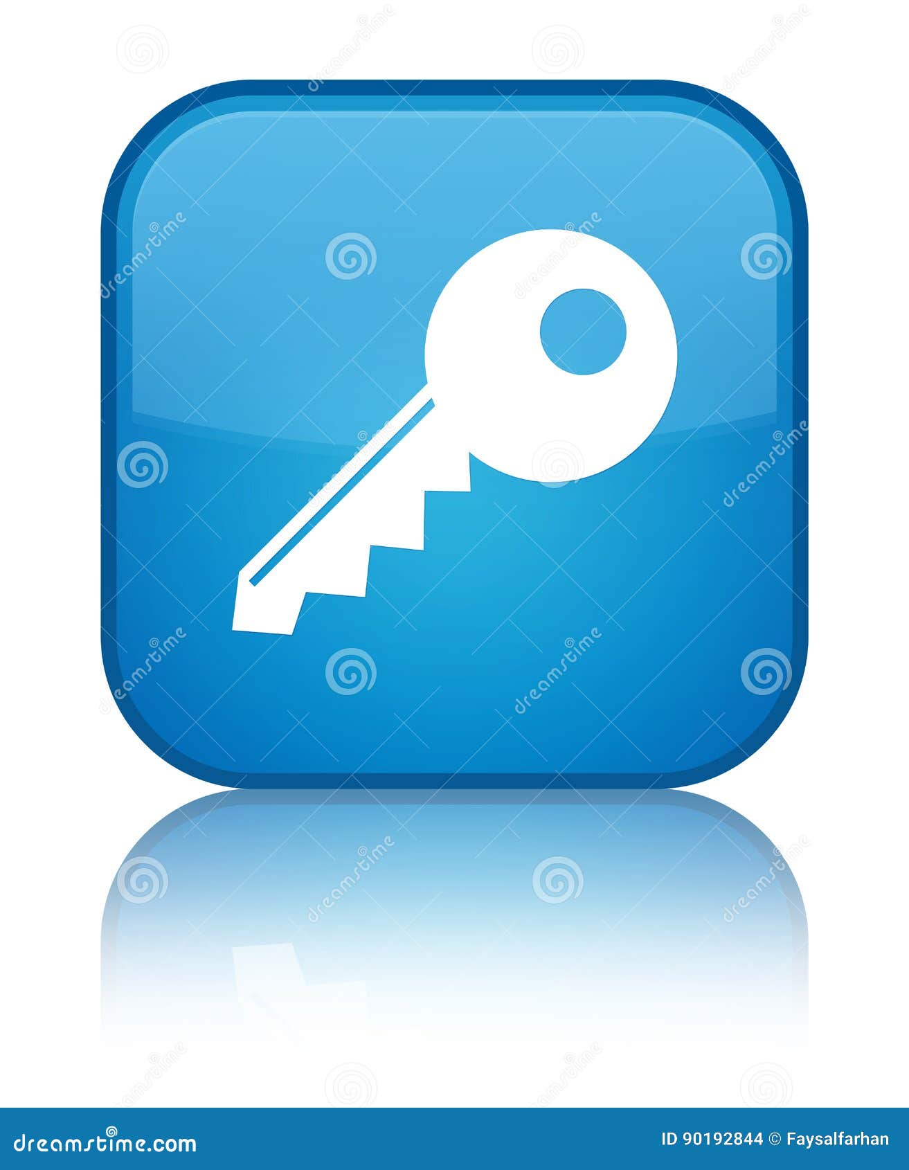 Key Icon Special Cyan Blue Square Button Stock Illustration ...