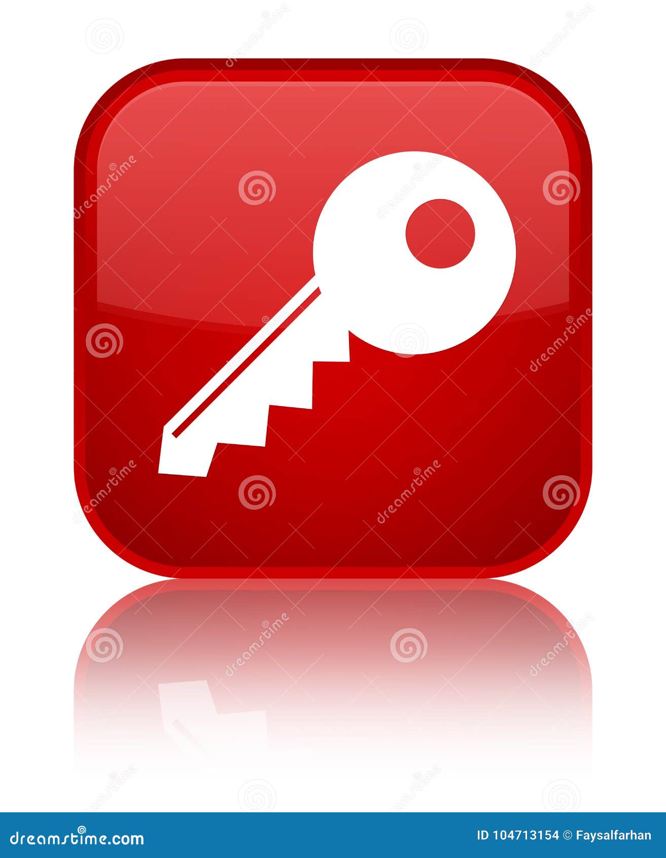 Key Icon Special Red Square Button Stock Illustration - Illustration of ...