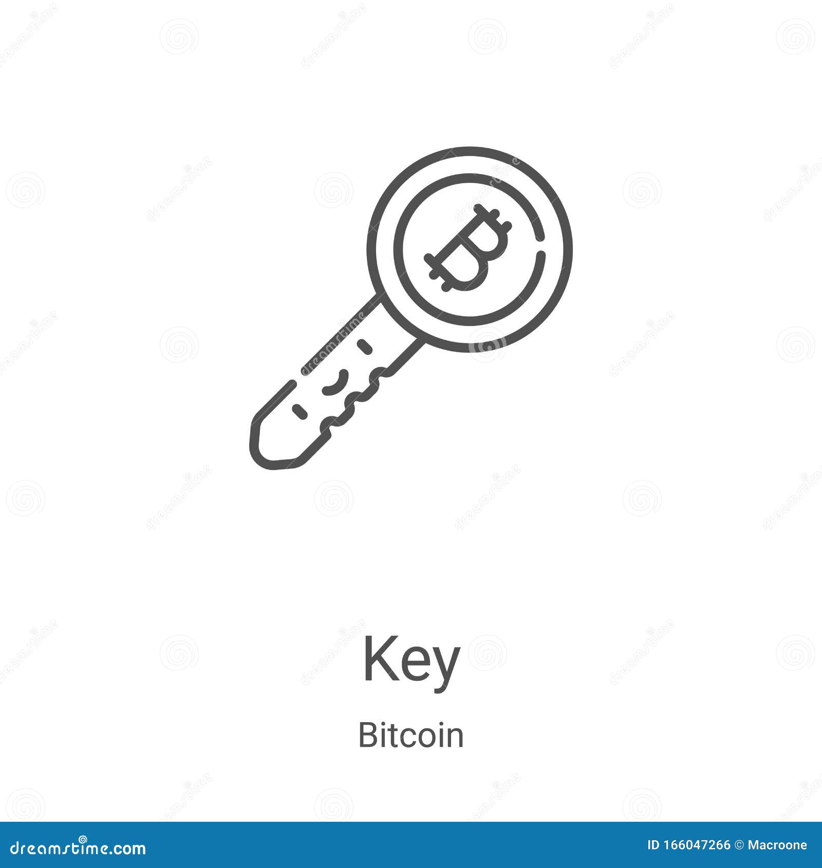 Key Icon Vector from Bitcoin Collection. Thin Line Key Outline Icon ...