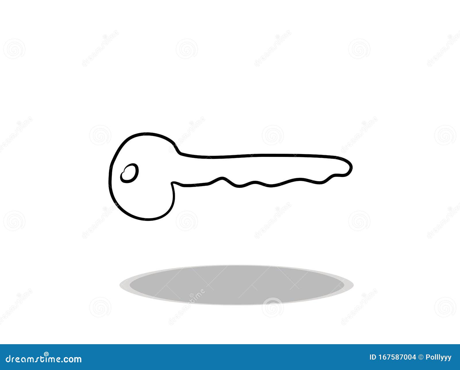 Key Icon Vector, Hand Drawing. Illustration of Opening, Contour of ...