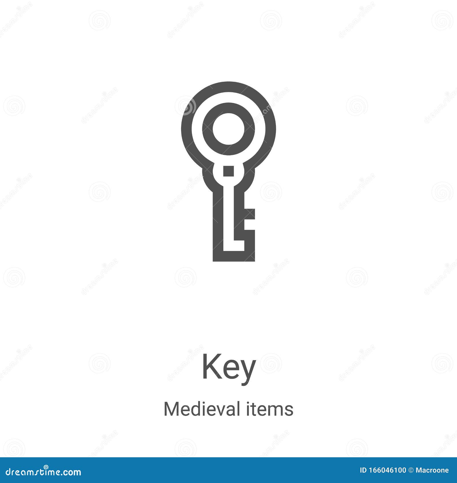 Key Icon Vector from Medieval Items Collection. Thin Line Key Outline ...