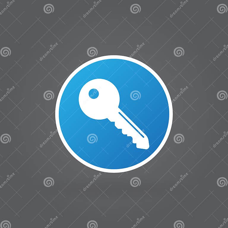 Key Icon Vector, Solid Illustration, Pictogram Isolated on Blue. Stock ...