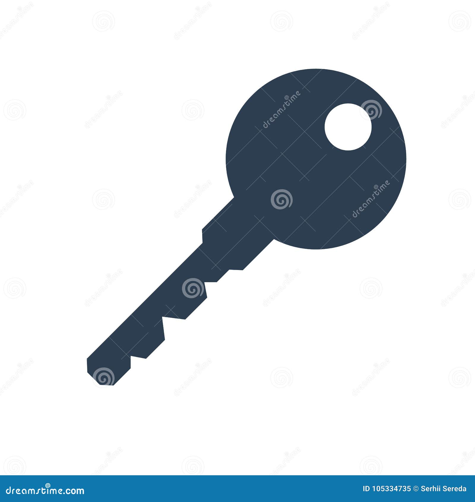 Key Icon on White Background. Stock Illustration - Illustration of ...