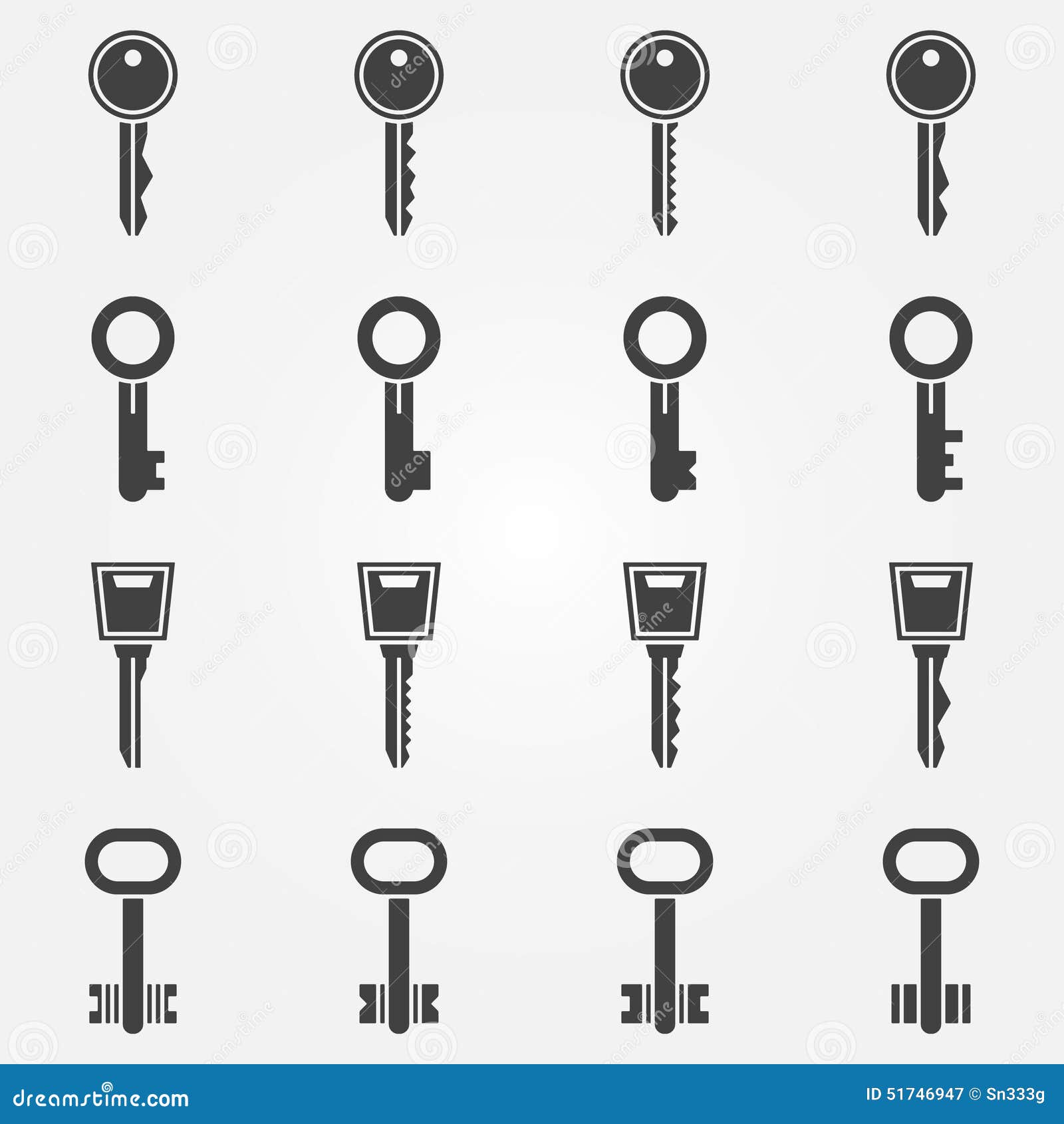 Key icons set stock vector. Illustration of close, safety - 51746947