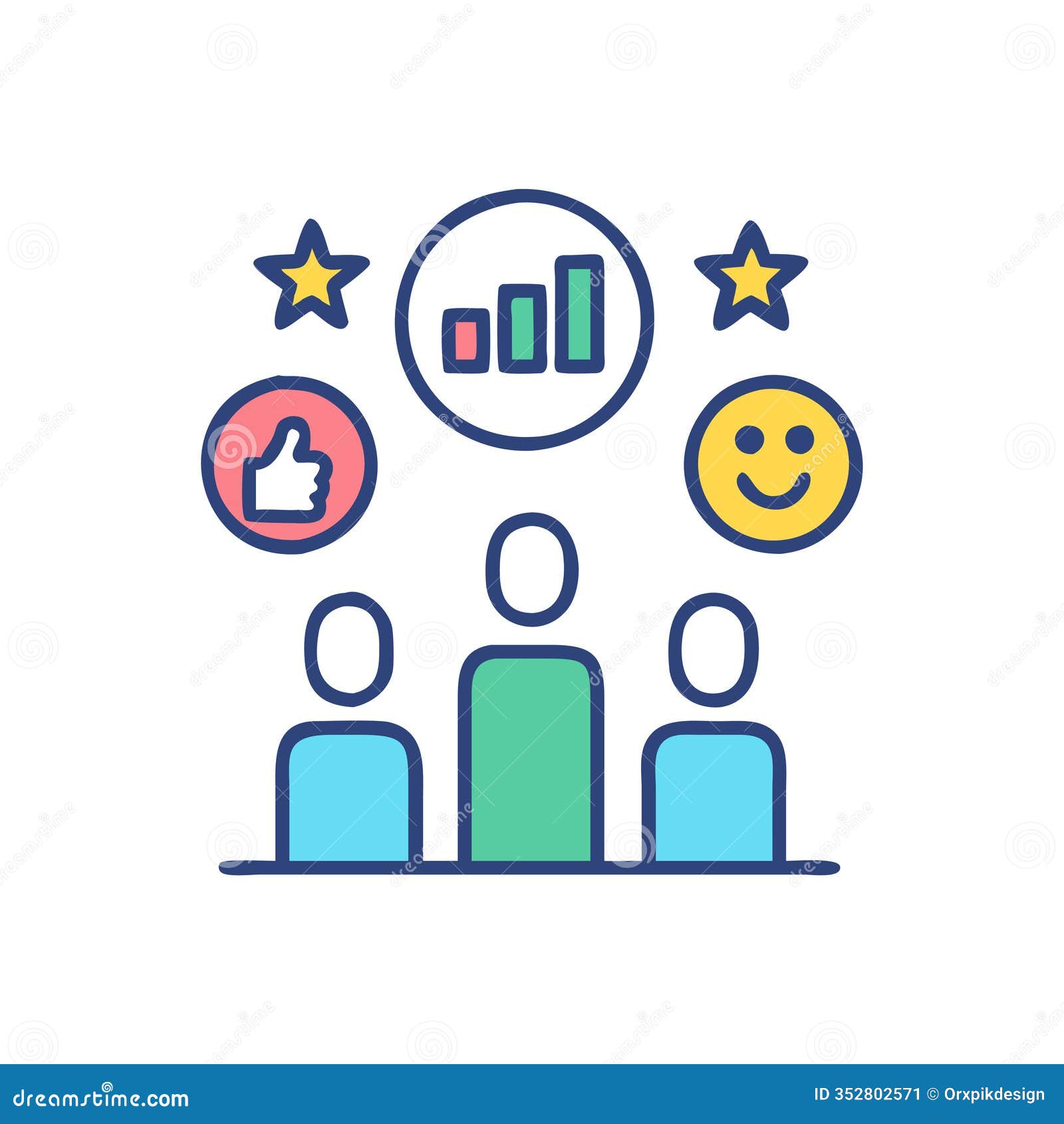 Key Icons for Stakeholder Satisfaction Analysis Stock Vector ...