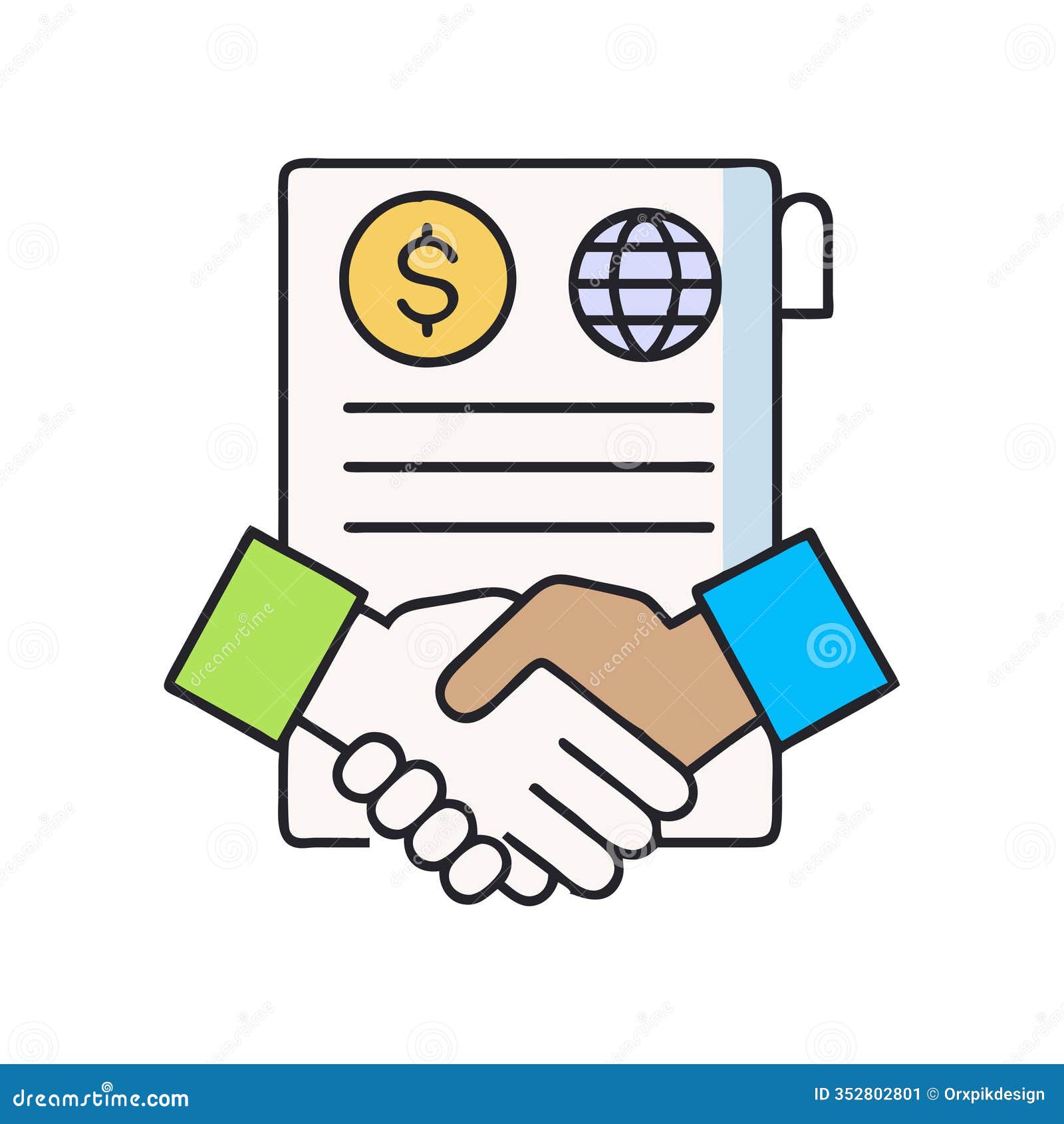 Key Icons for Trade Agreement Negotiation Stock Vector - Illustration ...