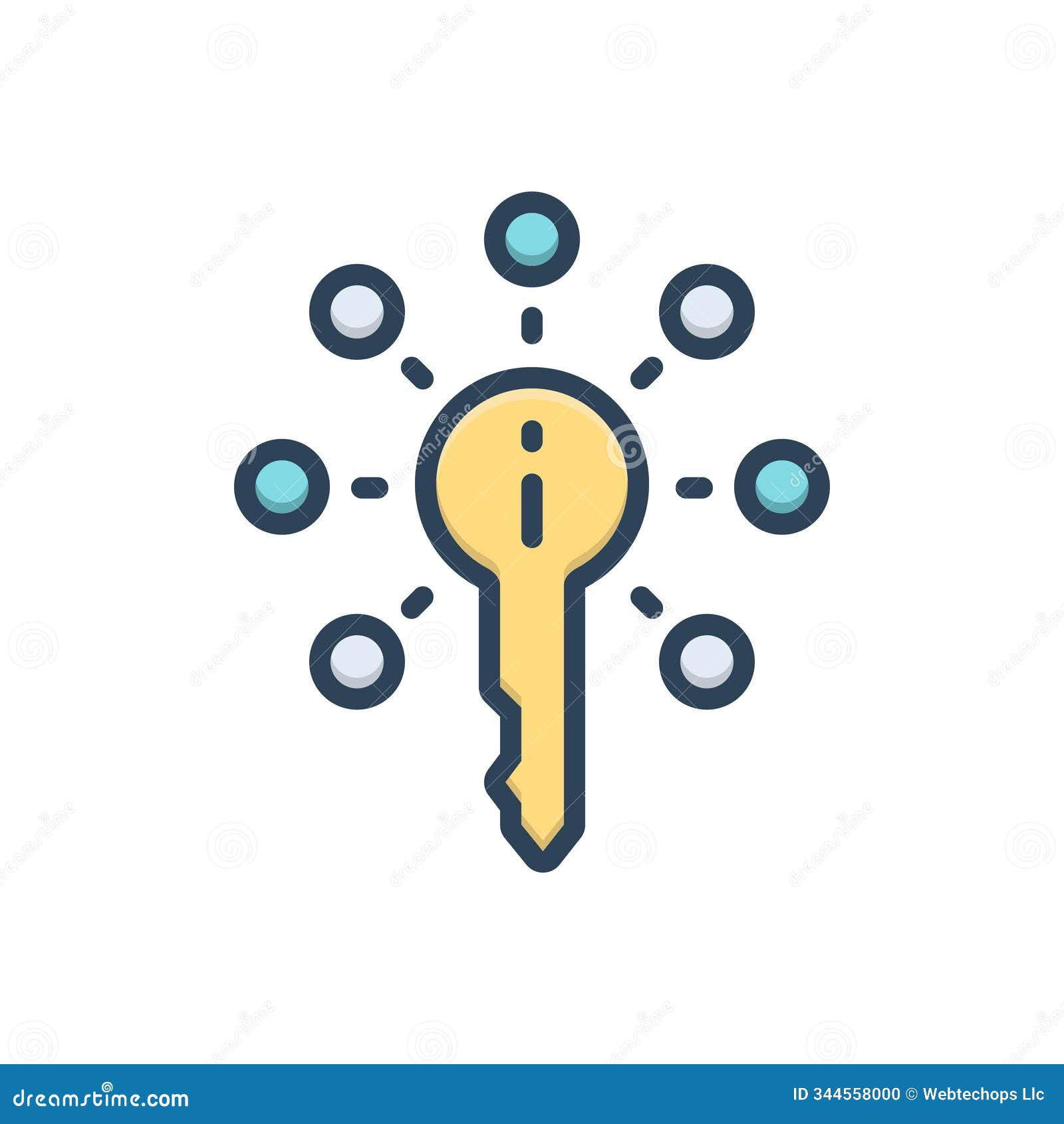 Color Illustration Icon for Key Information, Key and Digital Stock ...
