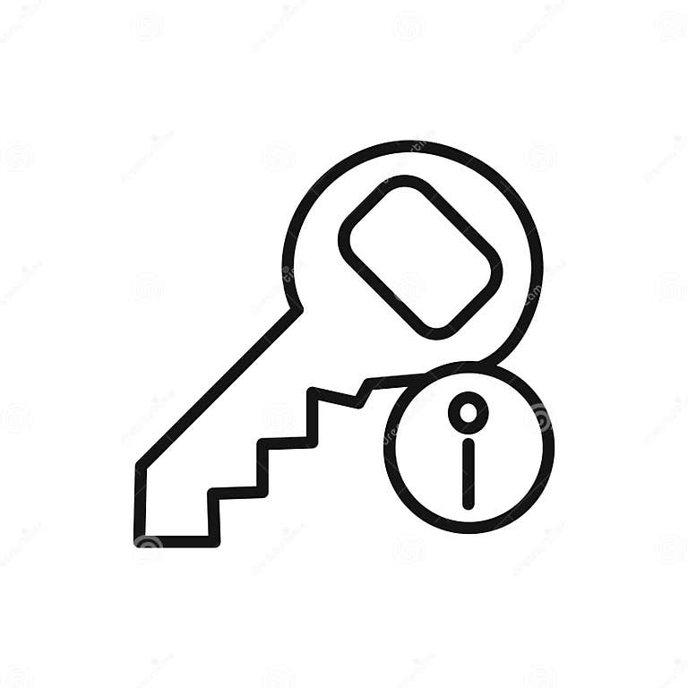Key Information Icon Linear Graphics Set Vector Stock Illustration ...