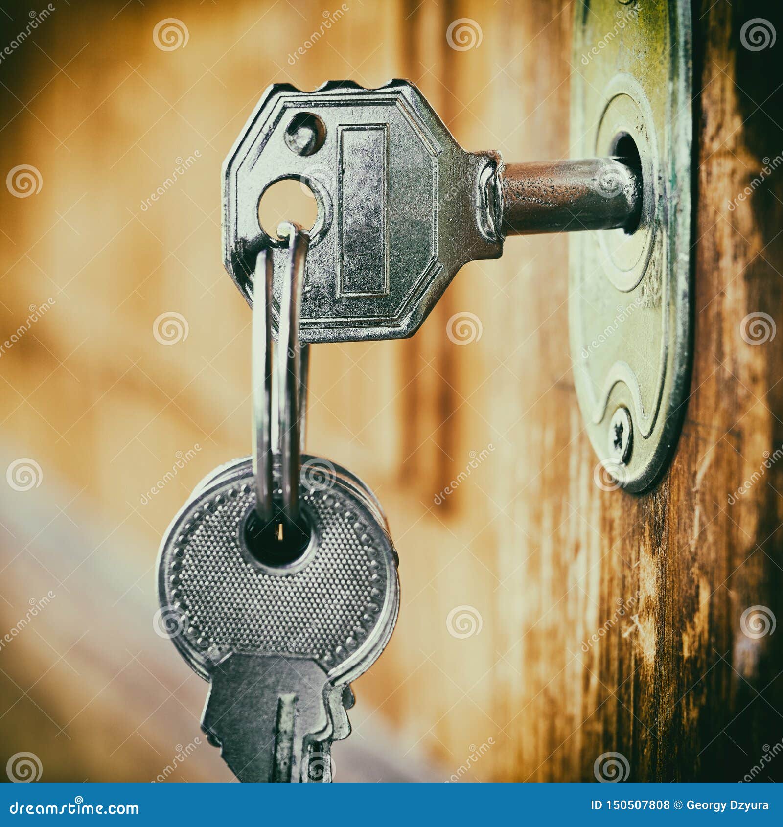 Key inserted in a key hole stock photo. Image of entrance - 150507808