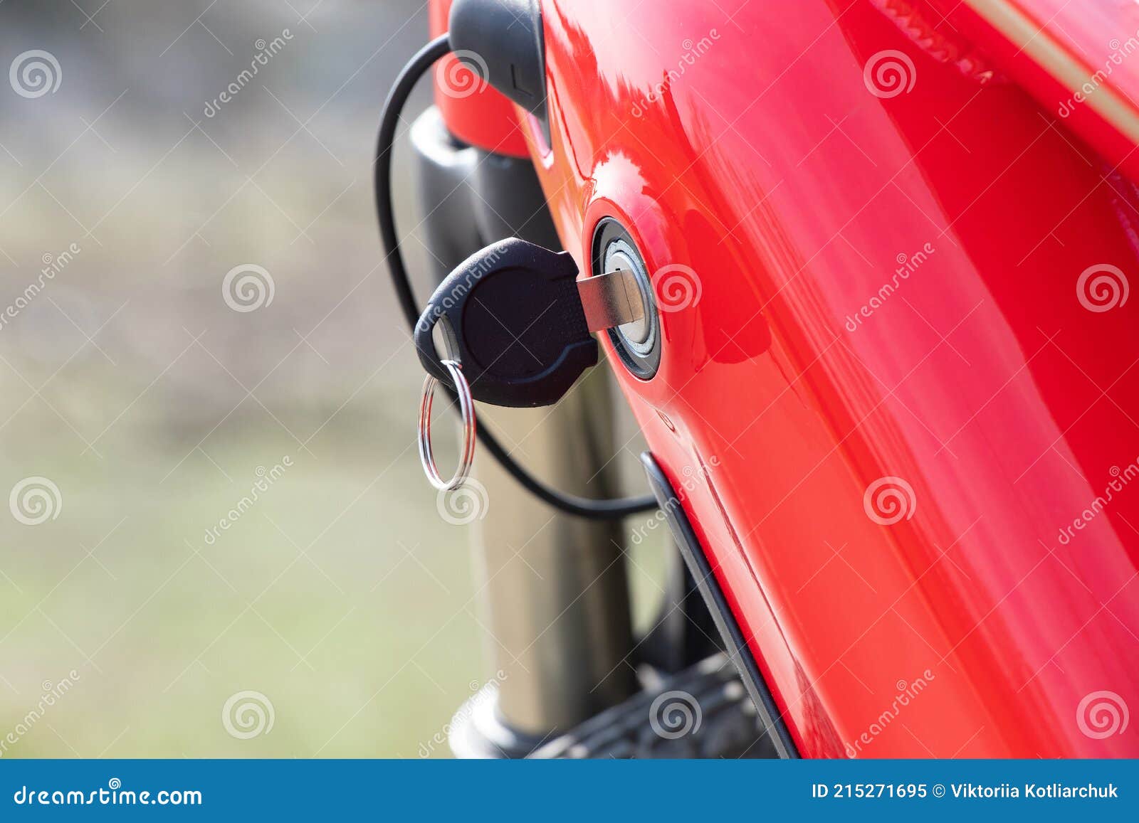 The Key is Inserted into the Keyhole on the Frame of the E-bike ...