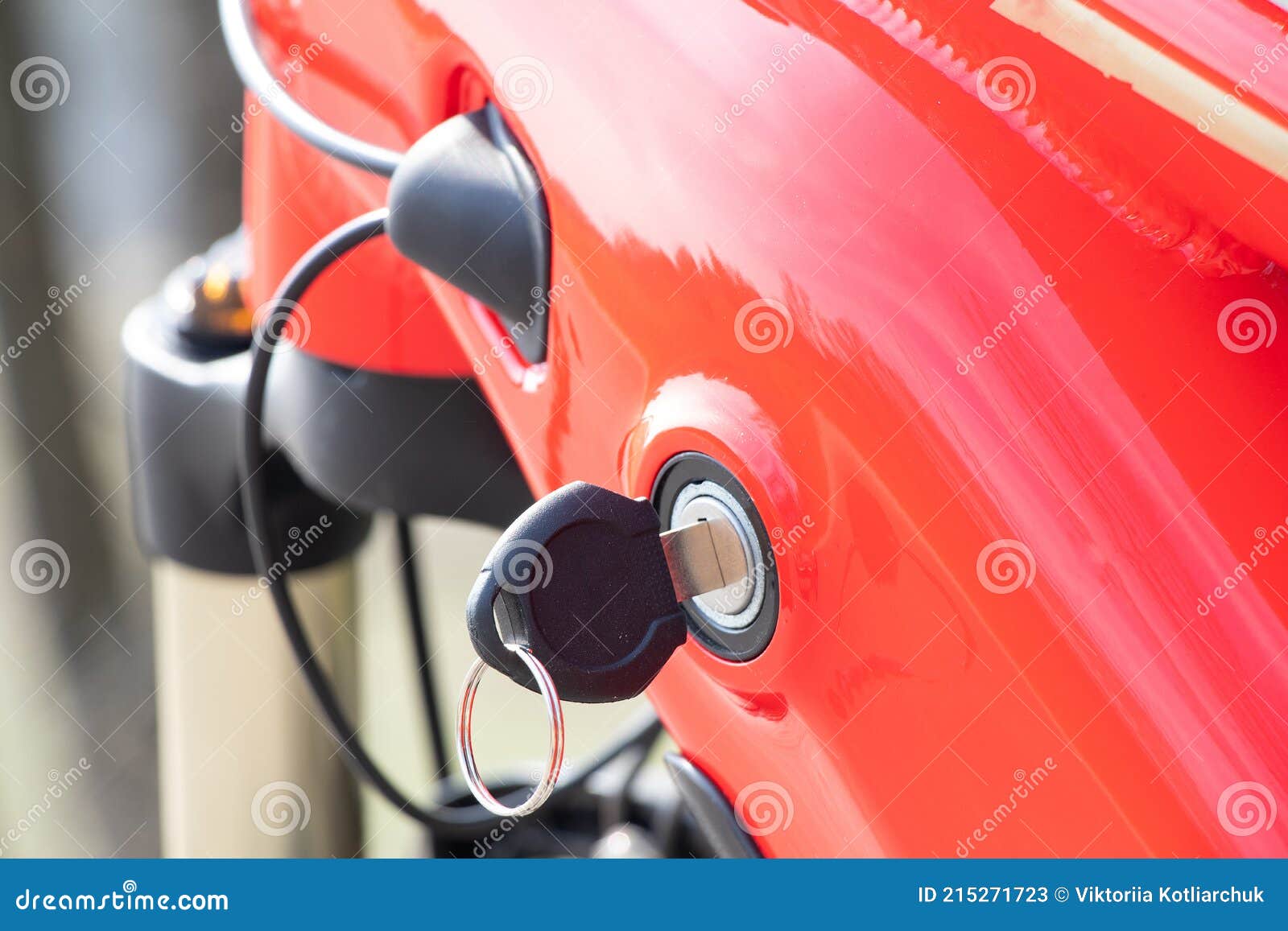 The Key is Inserted into the Keyhole on the Frame of the E-bike ...