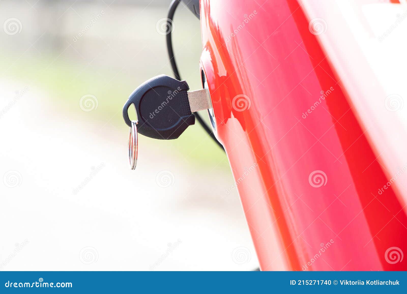 The Key is Inserted into the Keyhole on the Frame of the E-bike ...