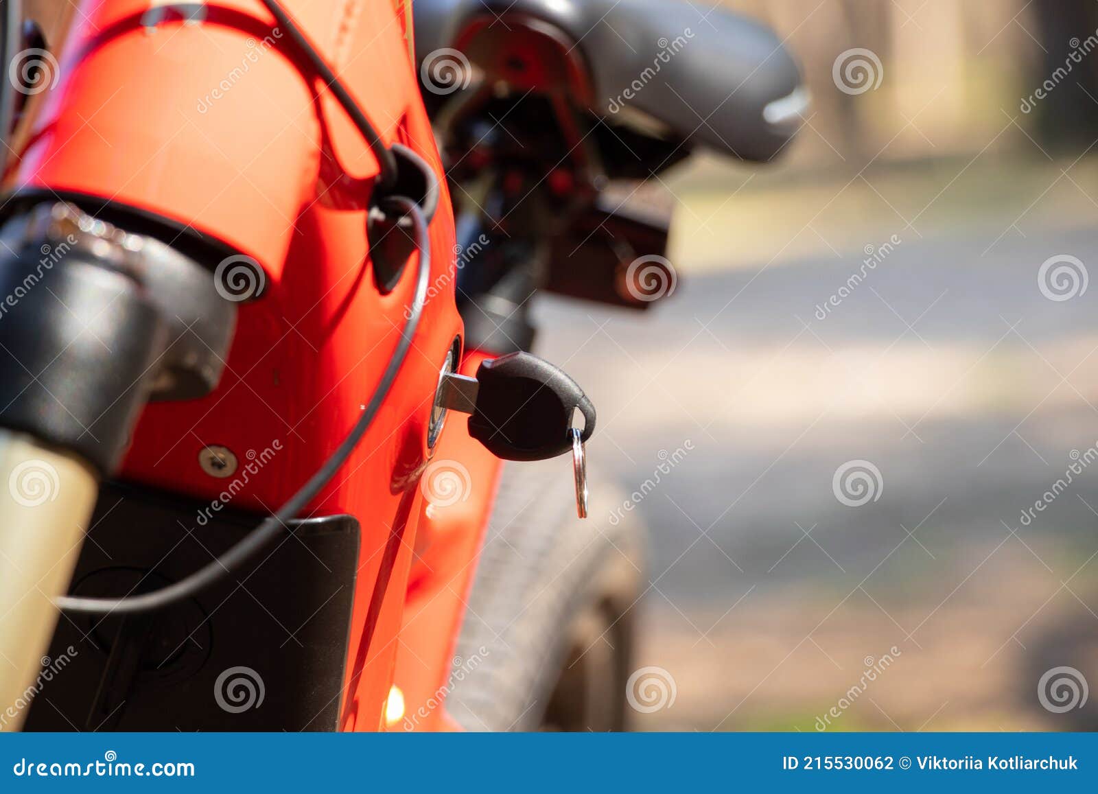 The Key is Inserted into the Keyhole on the Frame of the E-bike ...