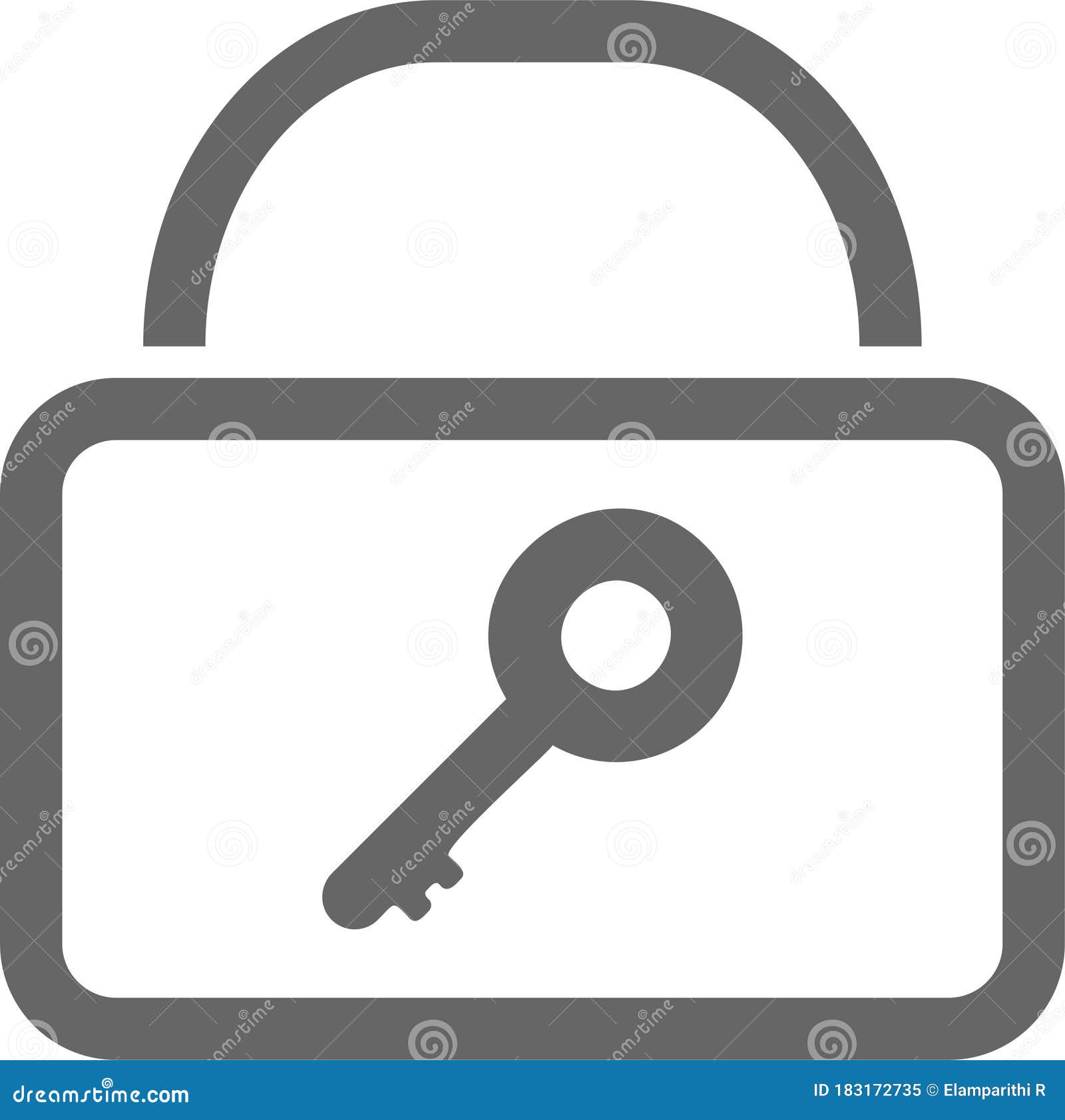 Key Inside Lock Icon stock illustration. Illustration of open - 183172735
