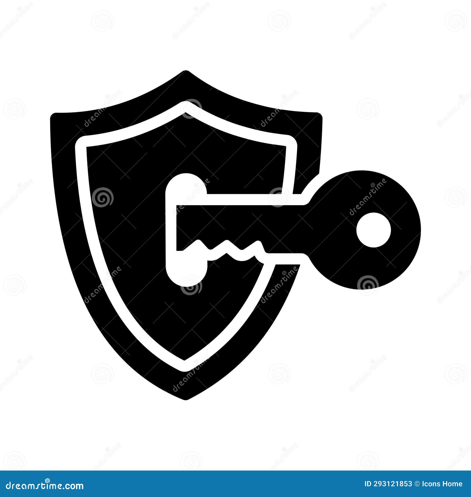 Key Inside Shield Showing Access Security Modern Concept Vector Stock ...