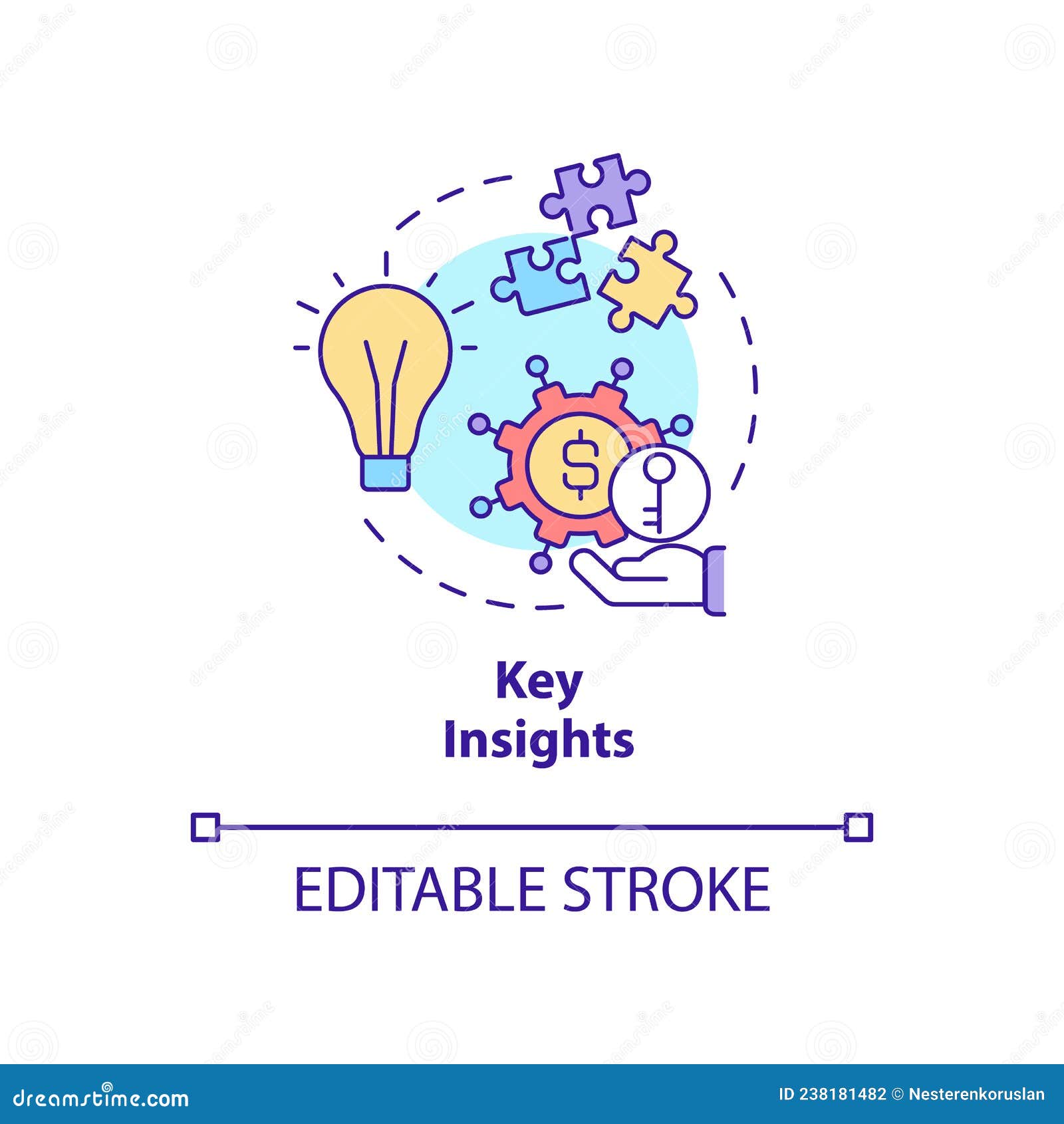 Key insights concept icon stock vector. Illustration of financial ...