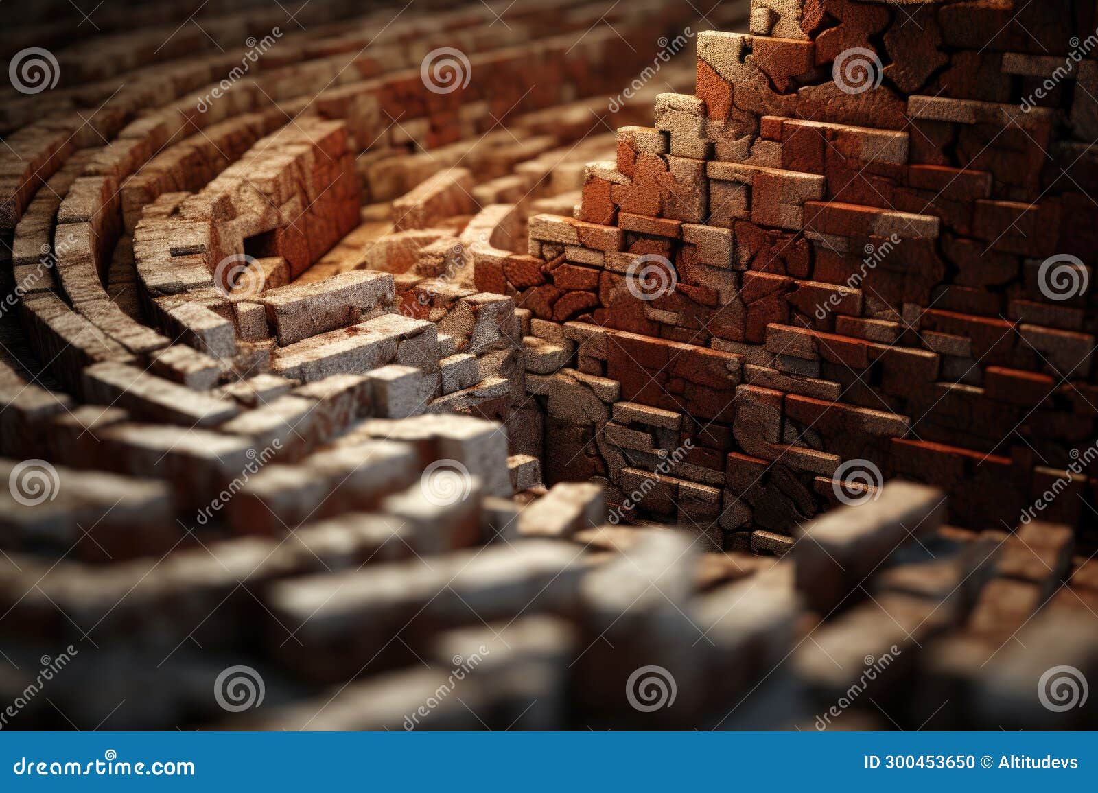 Key Interlaced in a Stack of Bricks, Highlighting the Texture Contrast ...