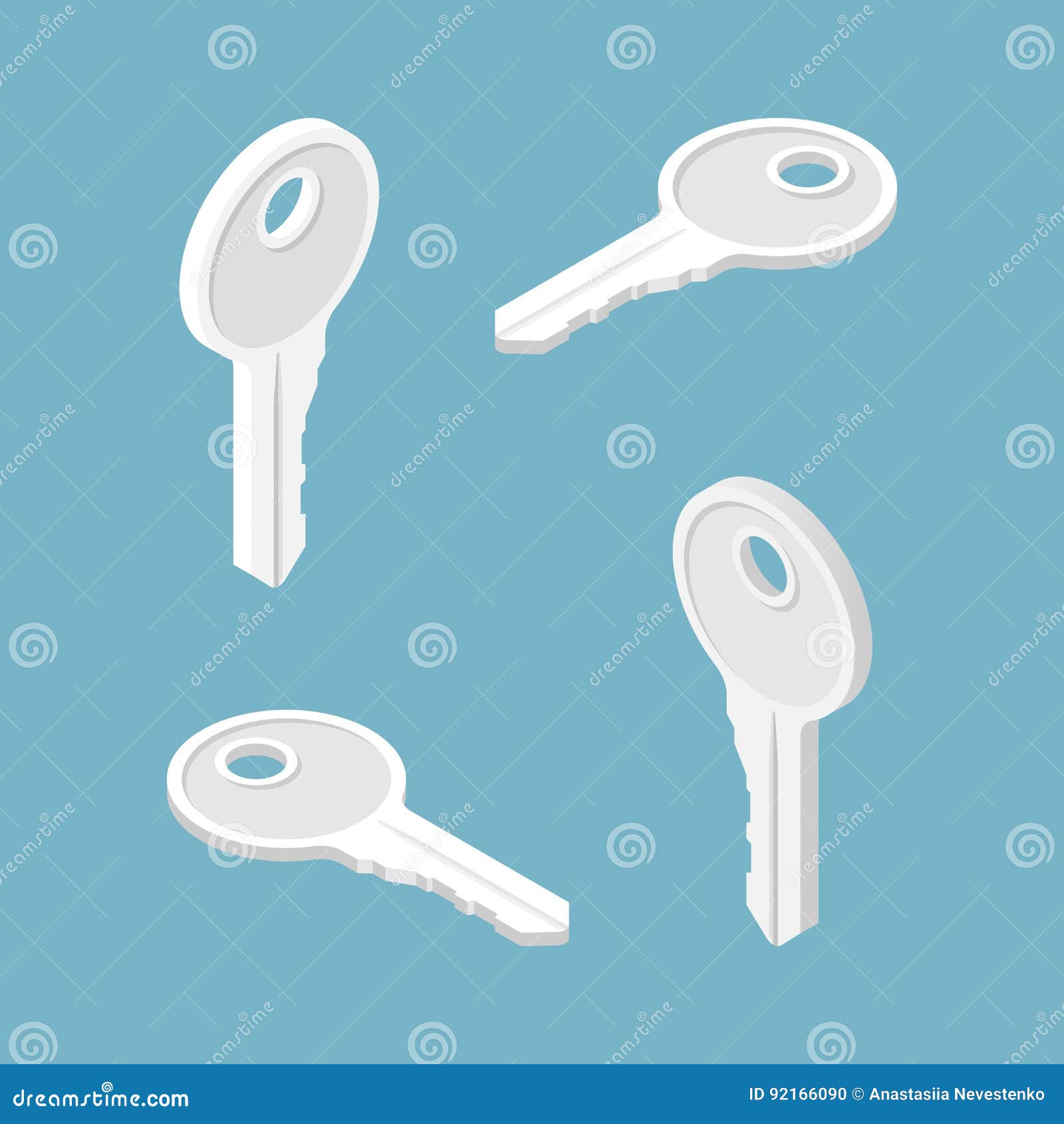Key isolated isometric stock vector. Illustration of metal - 92166090