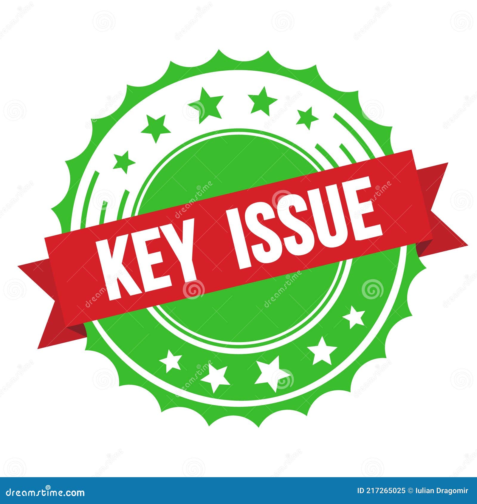 KEY ISSUE Text on Red Green Ribbon Stamp Stock Illustration ...