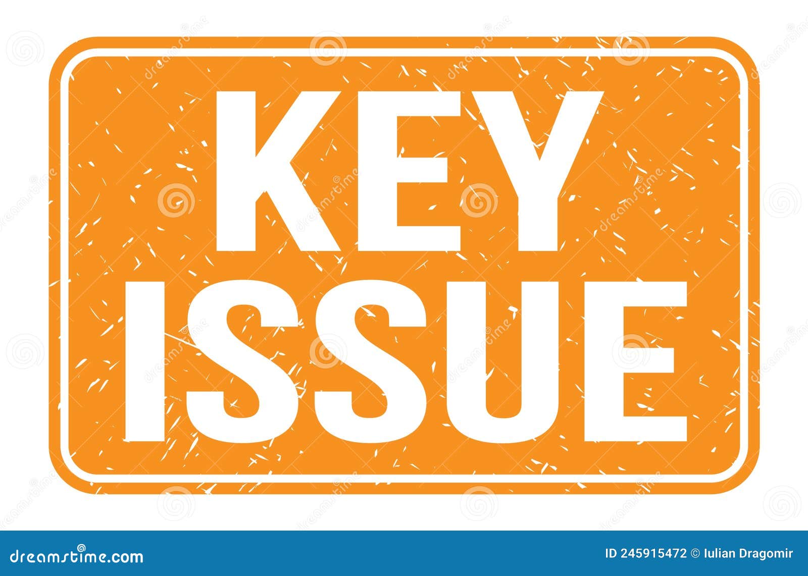KEY ISSUE, Words on Orange Rectangle Stamp Sign Stock Illustration ...