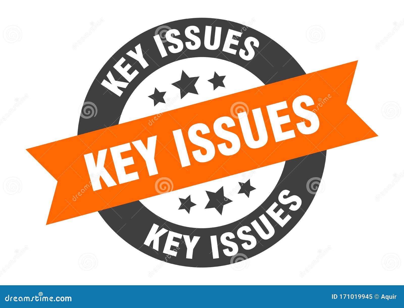 Key Issues Sign. Key Issues Round Ribbon Sticker Stock Vector ...
