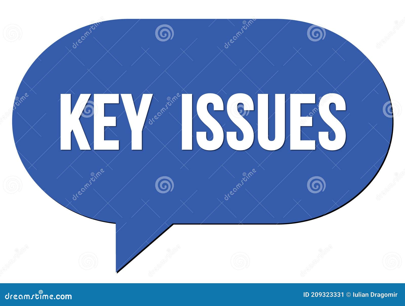 KEY ISSUES Text Written in a Blue Speech Bubble Stock Illustration ...