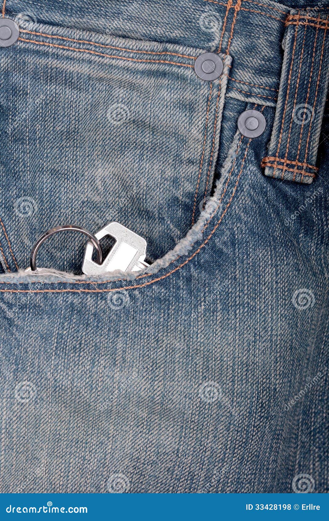 Key on jeans stock photo. Image of color, pants, textile - 33428198