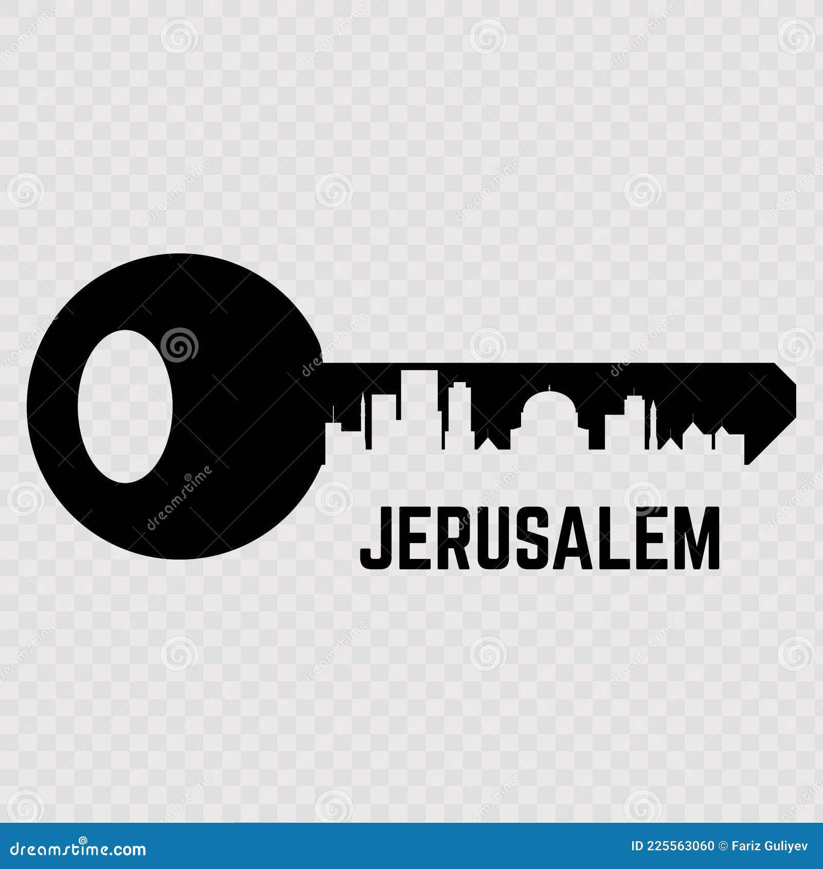 The Key with Jerusalem, Israel Isolated on Transparent Background ...