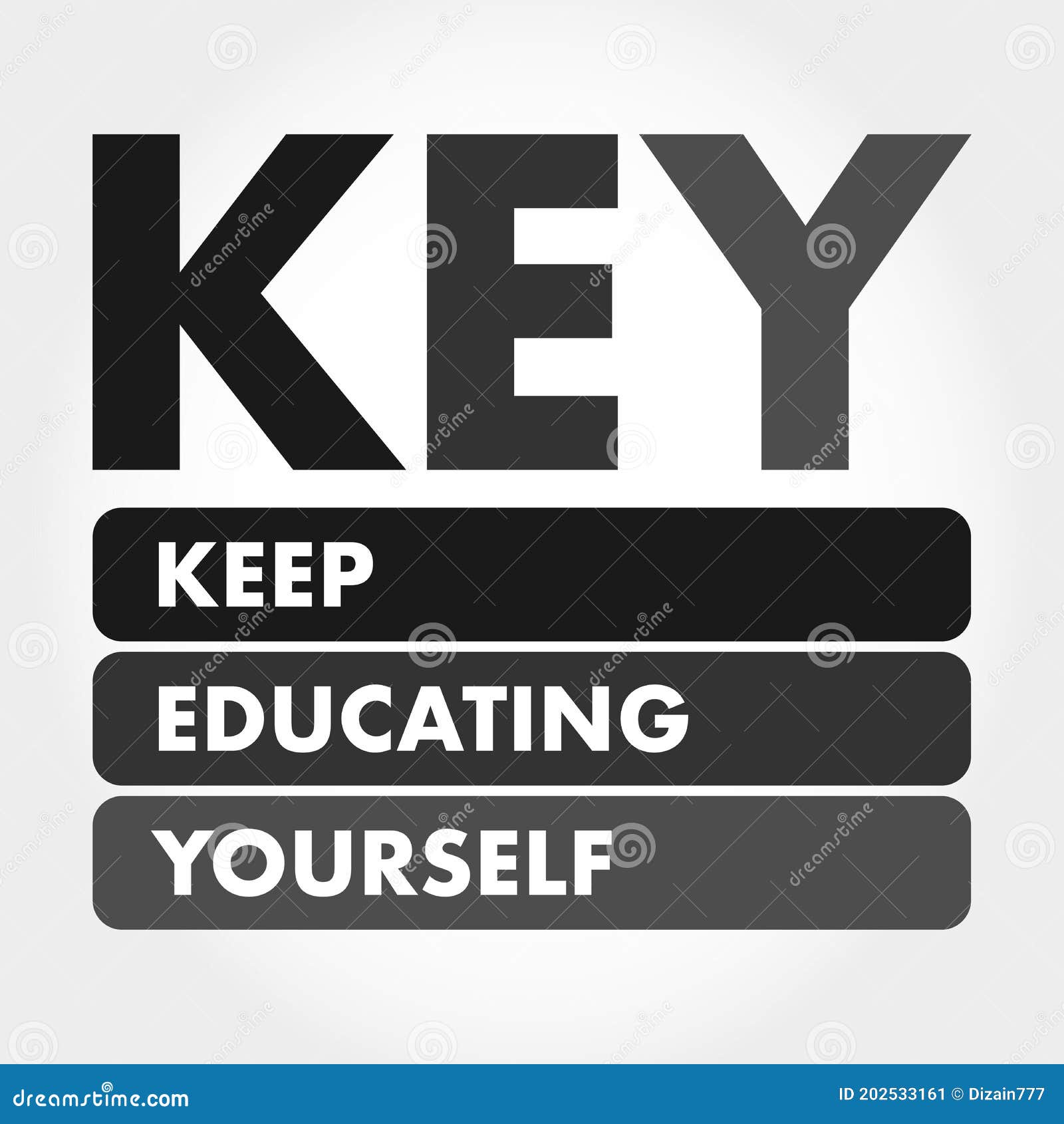 KEY - Keep Educating Yourself Acronym Concept Stock Illustration ...