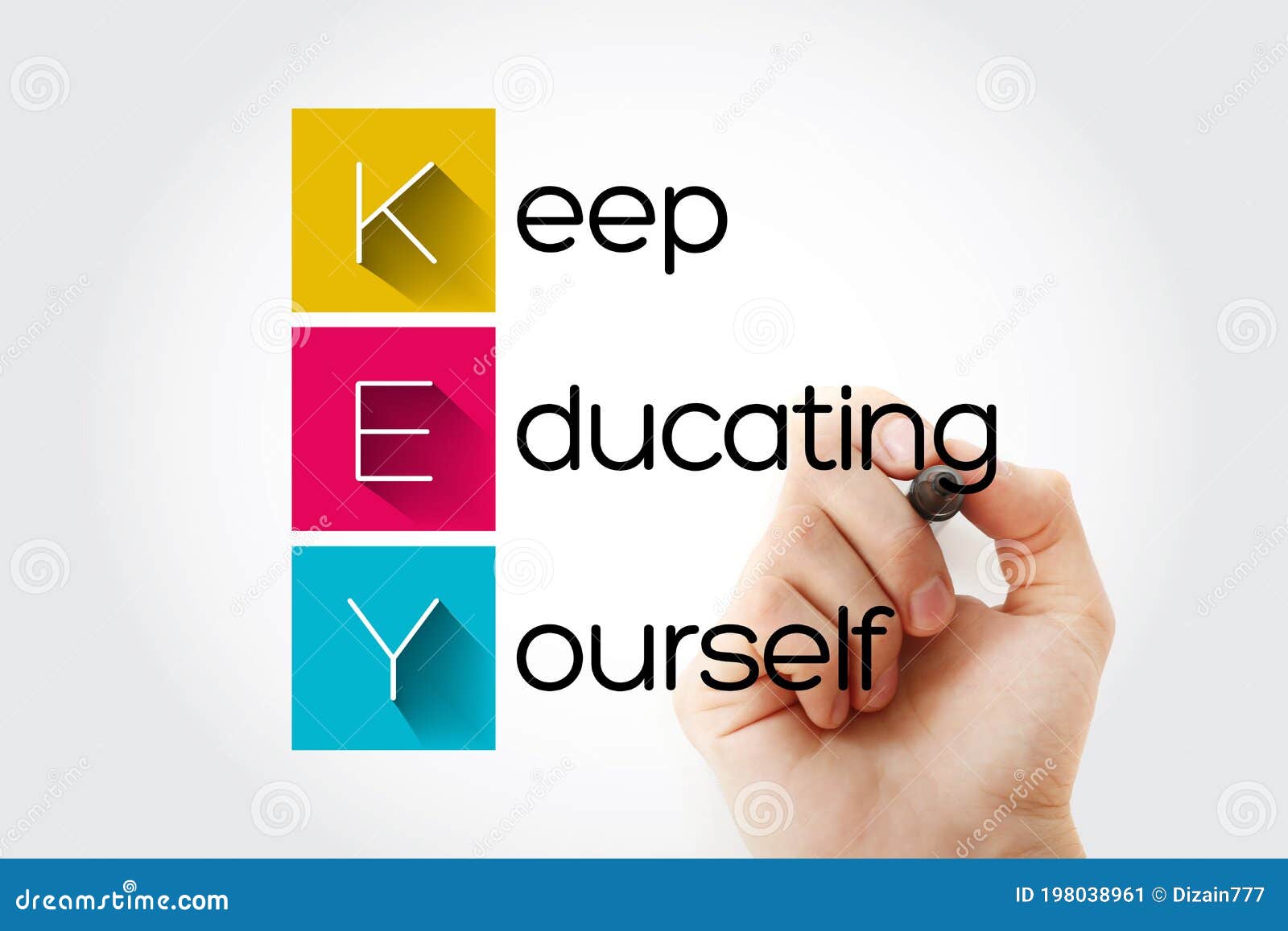 KEY - Keep Educating Yourself Acronym, Education Concept Background ...