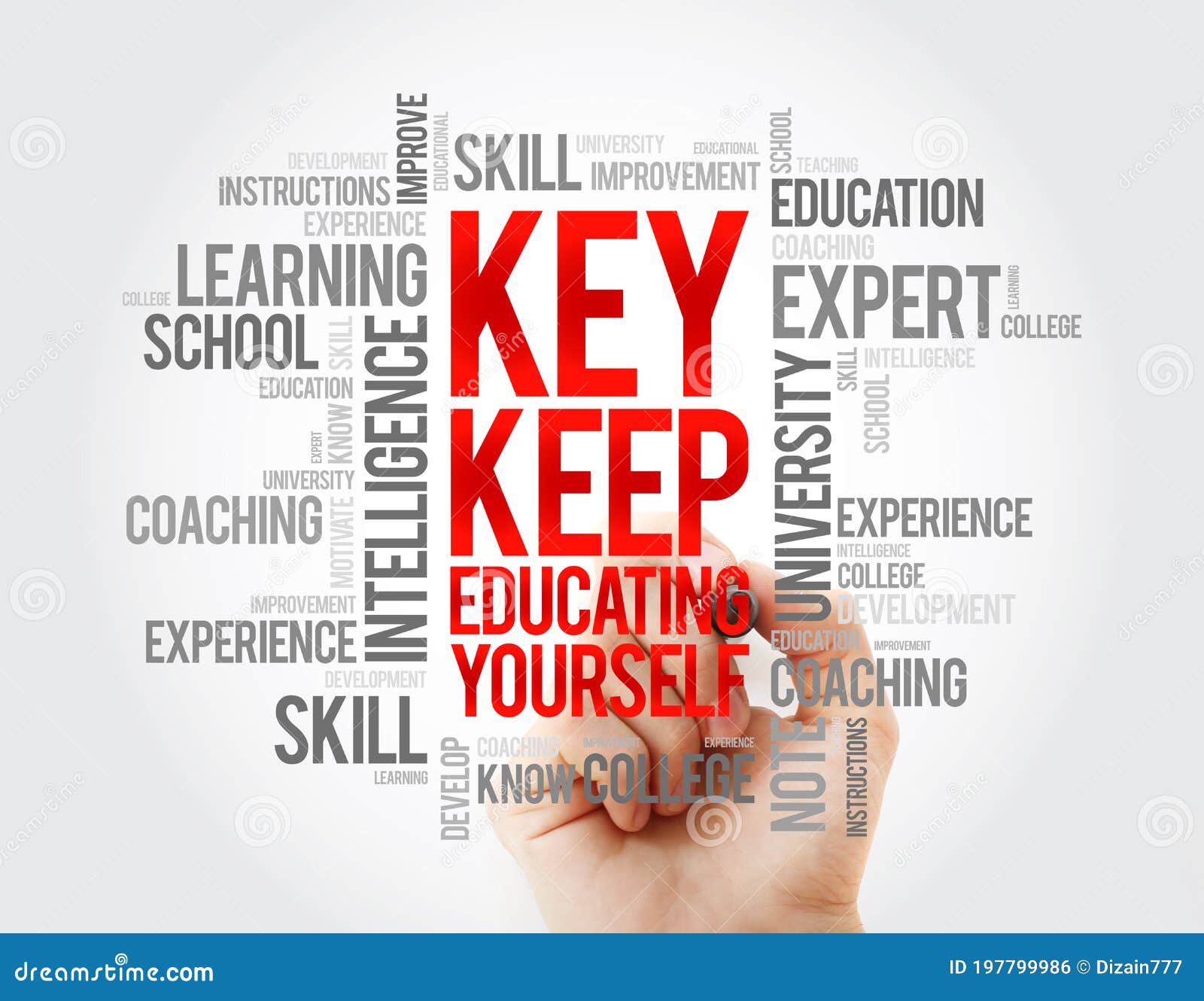 KEY - Keep Educating Yourself Word Cloud, Education Concept Background ...