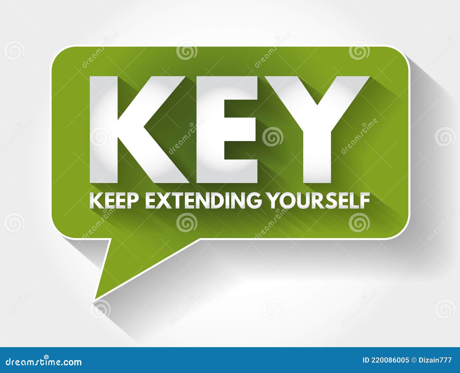 KEY - Keep Extending Yourself Acronym Message Bubble, Business Concept ...