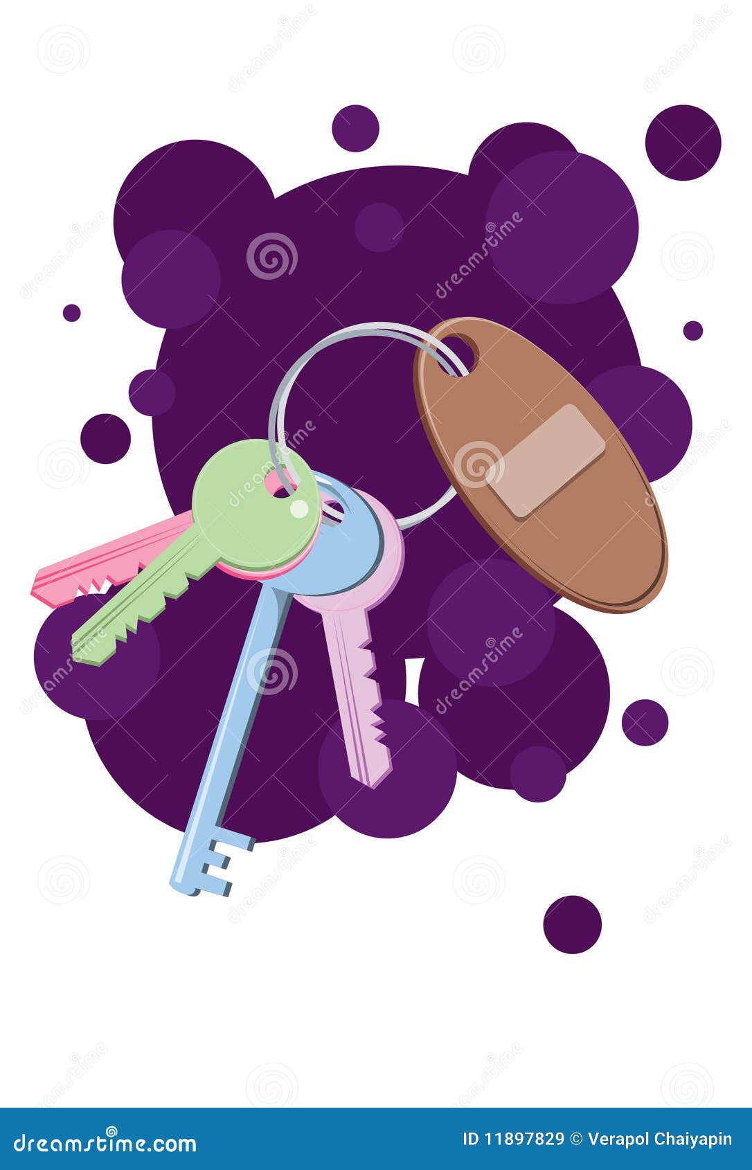 The key and the keychain stock illustration. Illustration of cartoon ...