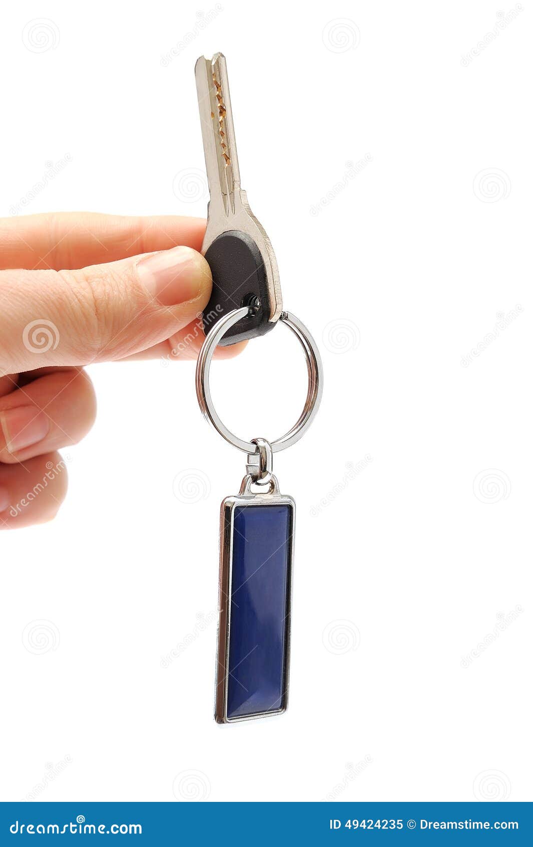 Key with a Keychain in the Hand Stock Image - Image of automotive ...