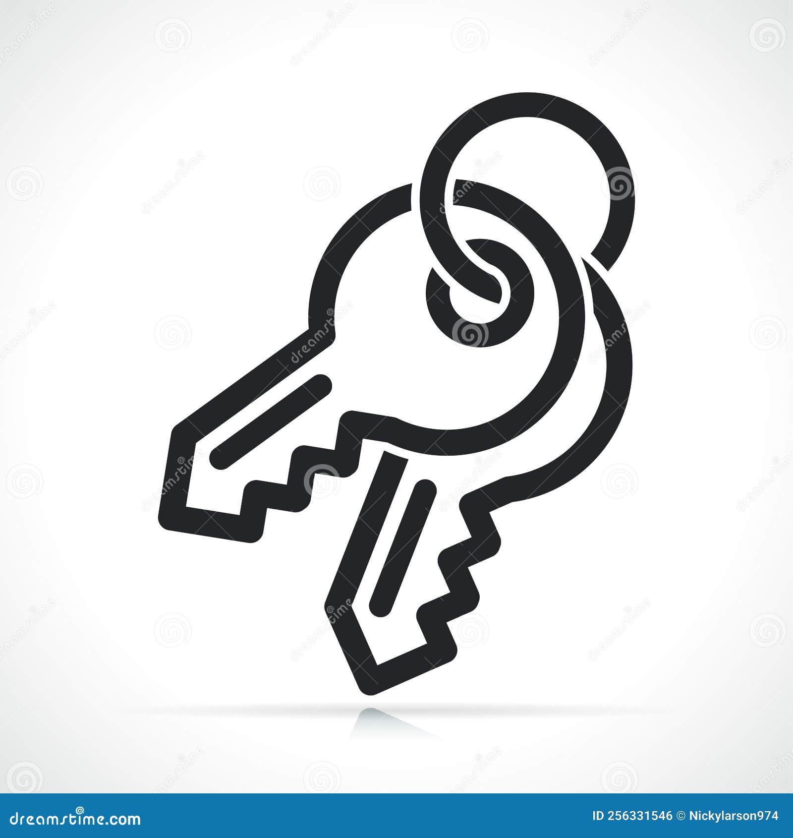 Key or keychain line icon stock vector. Illustration of sign - 256331546